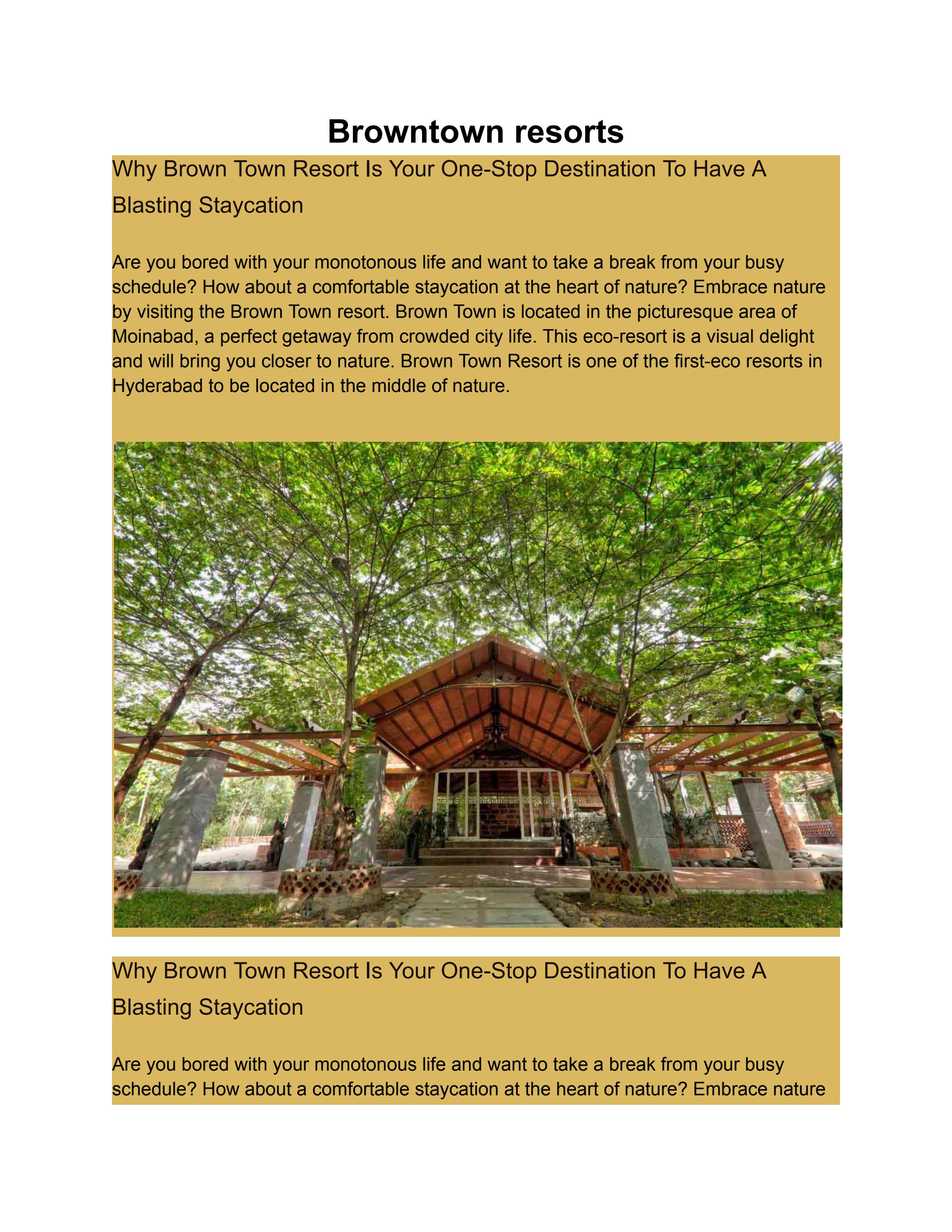 Browntown resort and spa by Brown town - Issuu