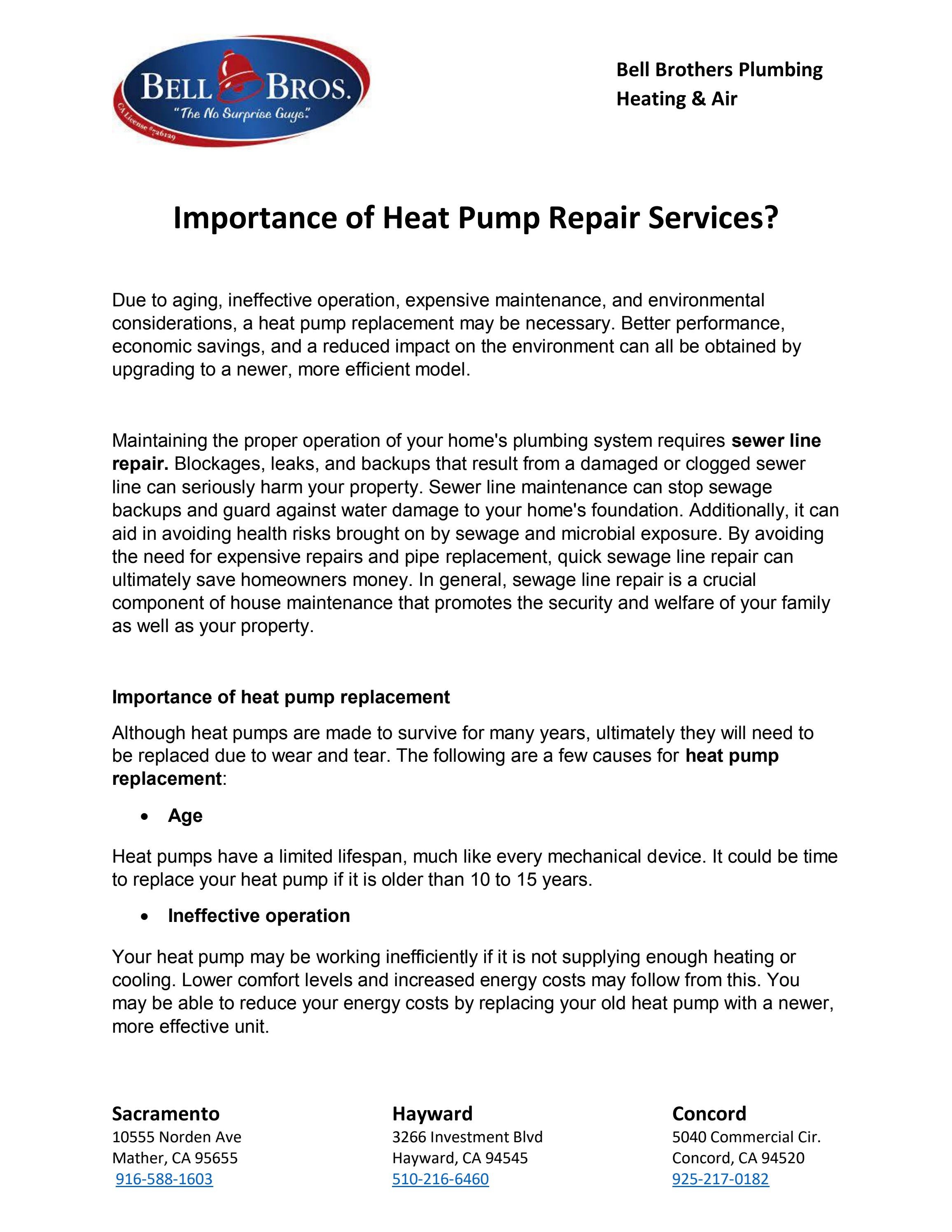 Importance of Heat Pump Repair Services? by Bellbroshvac - Issuu