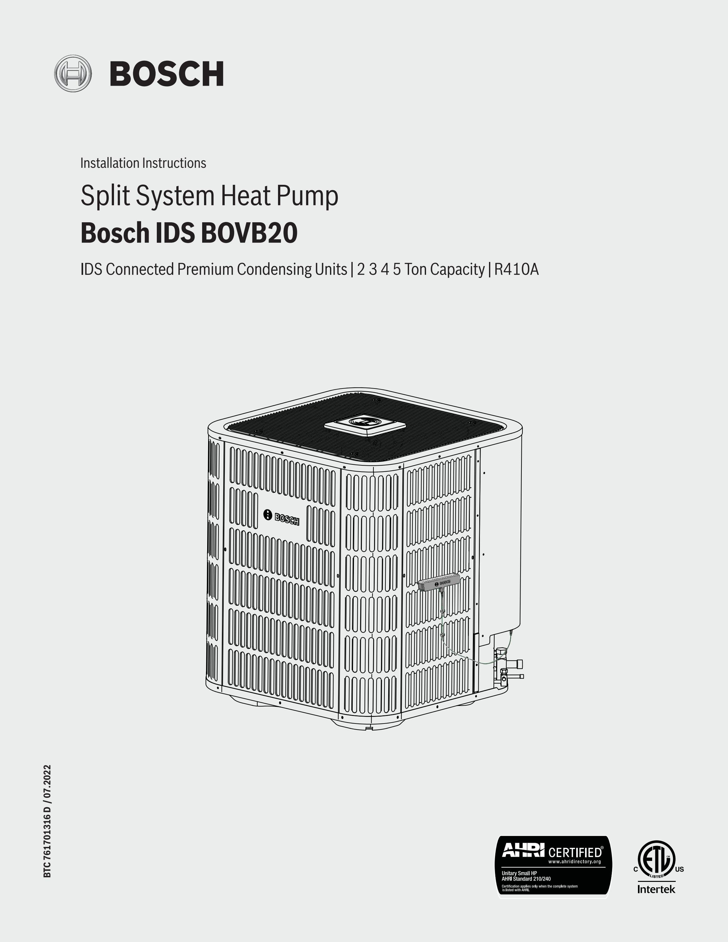 Bosch IDS BOVB20 IOM by Bosch Home Comfort - Issuu