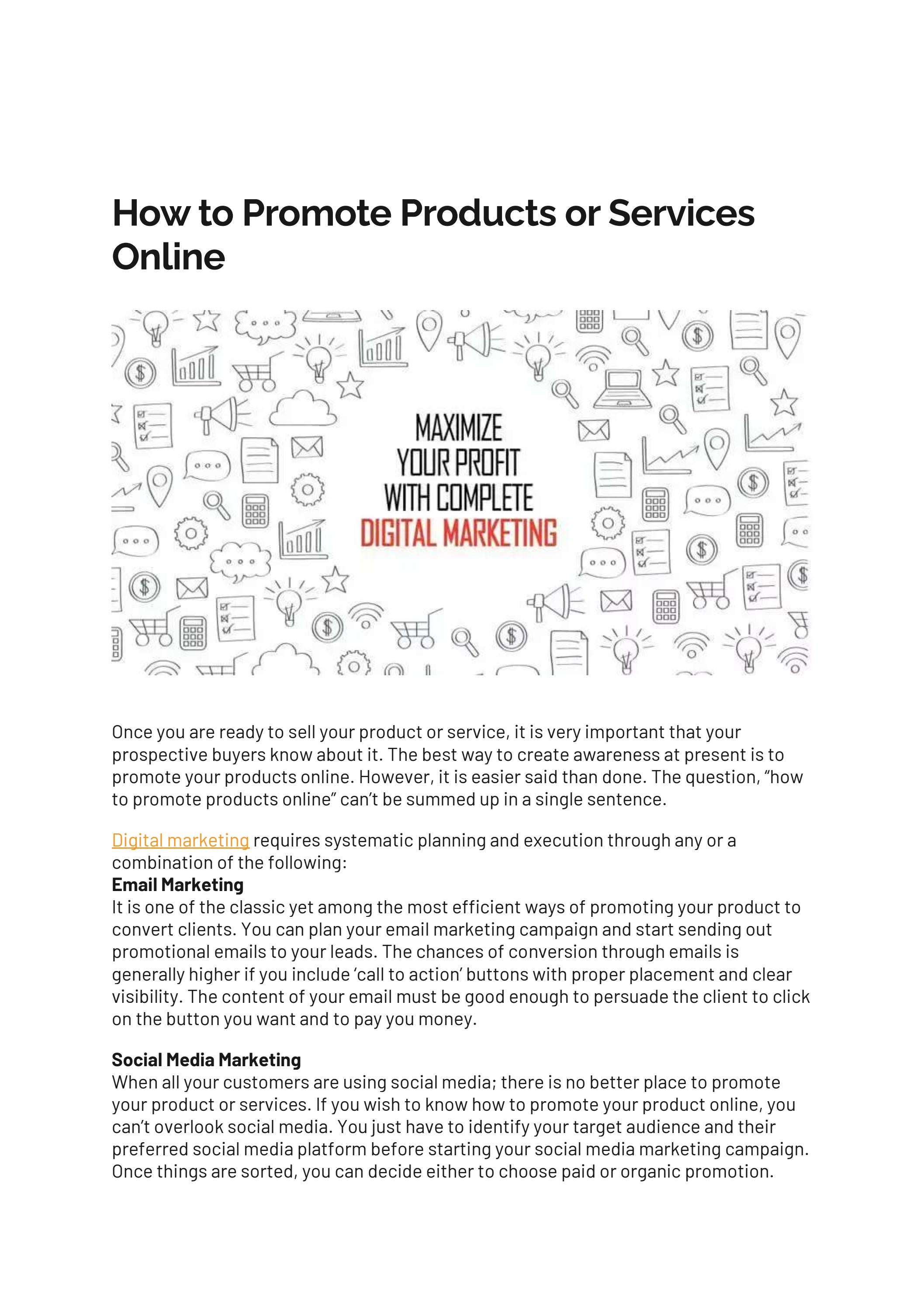 How to promote Products or services online by StartmetricServices - Issuu