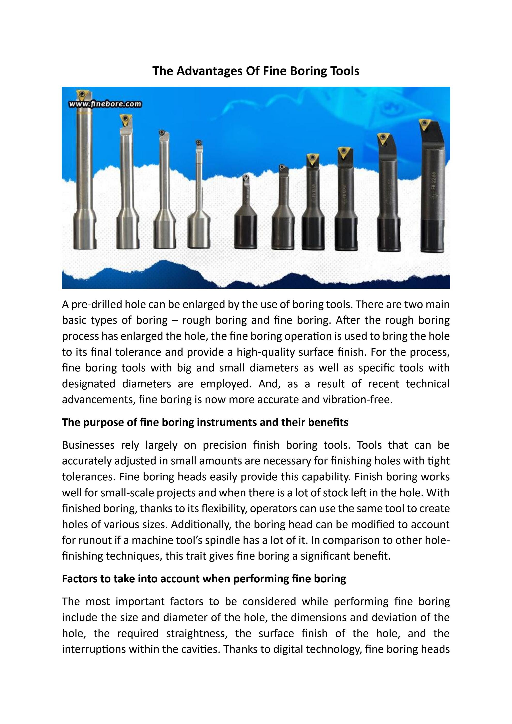 The Advantages Of Fine Boring Tools by finetechtoolings - Issuu