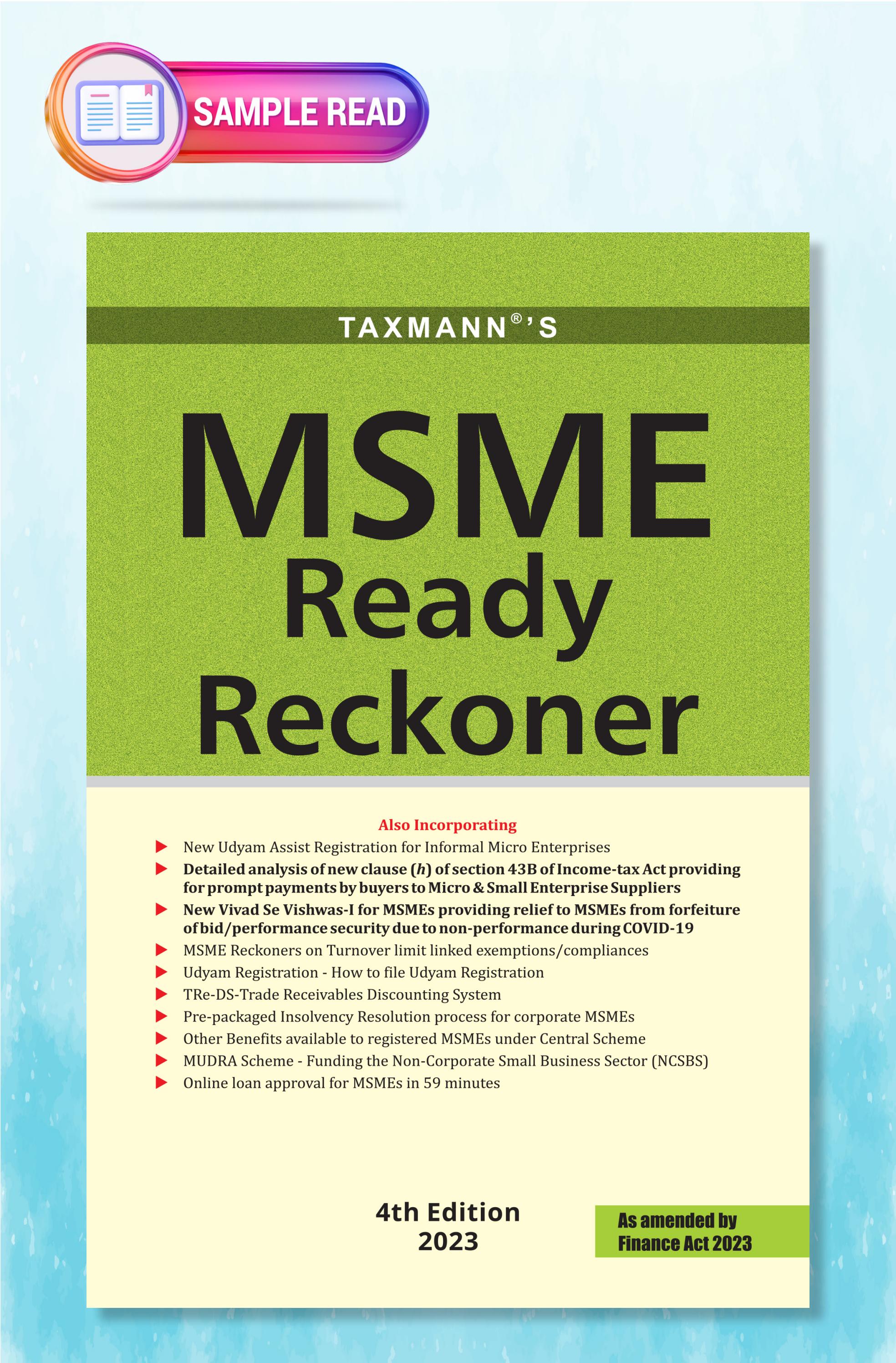 Taxmann's MSME Ready Reckoner by Taxmann - Issuu