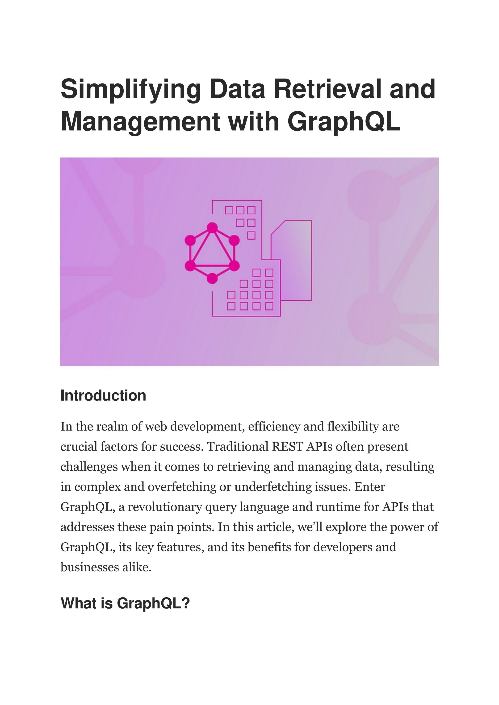 Simplifying Data Retrieval And Management With Graphql By Mobilelive Marketing Issuu 9786