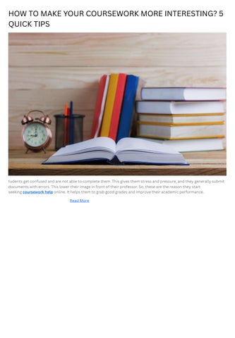 HOW TO MAKE YOUR COURSEWORK MORE INTERESTING? by Assignment Desk - Best ...