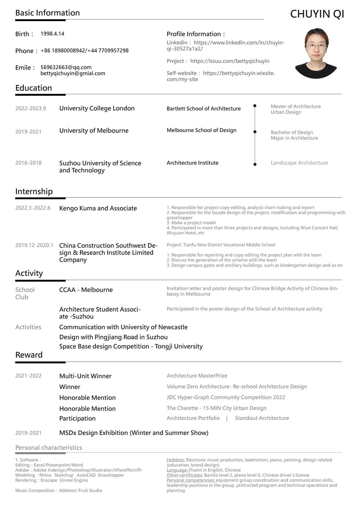 Personal CV by Betty Qi - Issuu