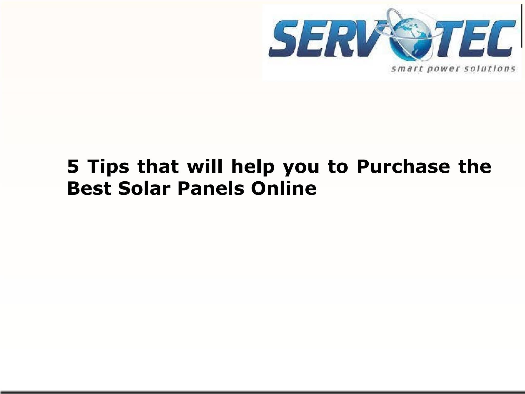 5 Tips that will help you to Purchase the Best Solar Panels Online by ...