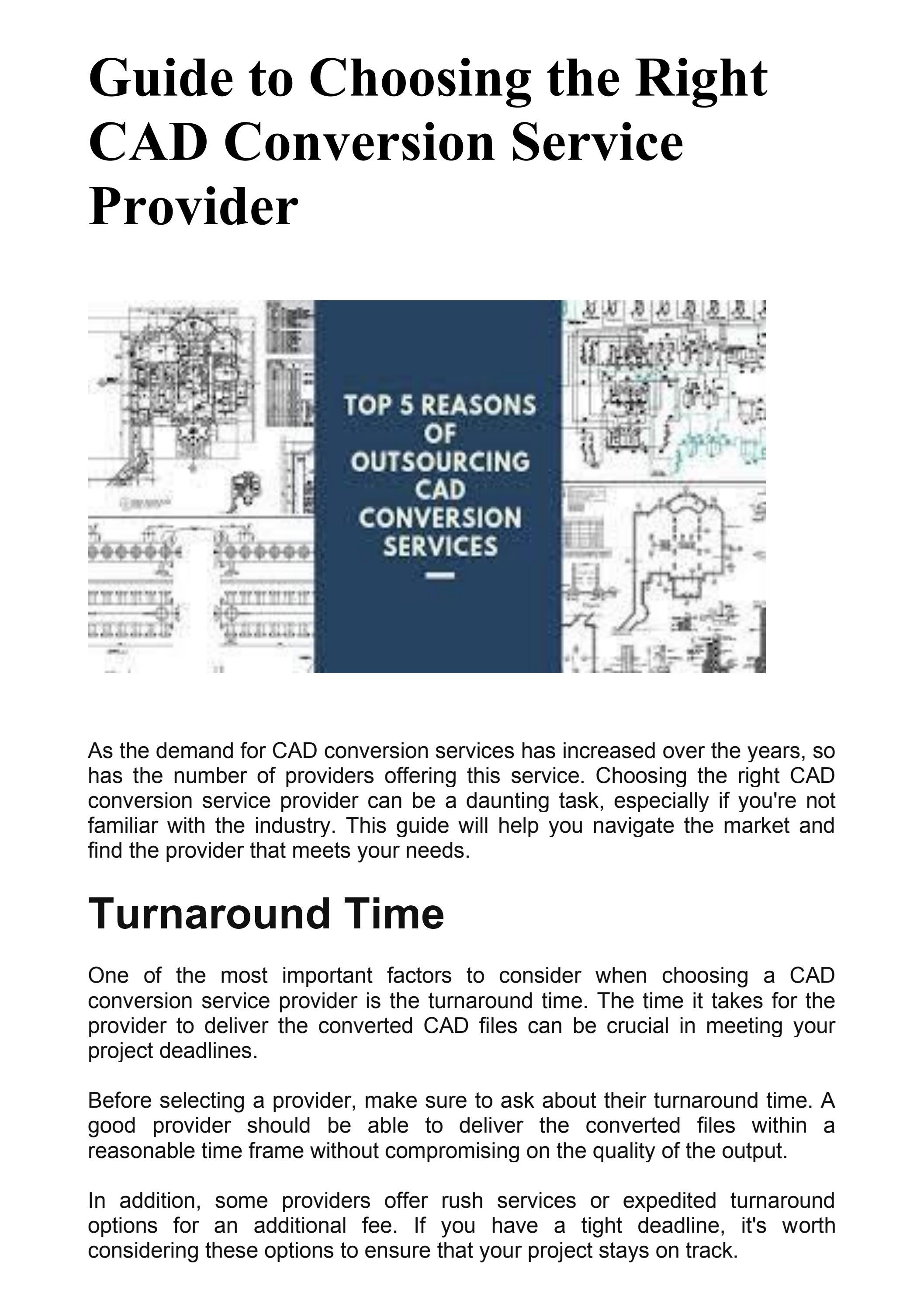 Guide To Choosing The Right Cad Conversion Service Provider By Outsource Autocad Drafting Issuu