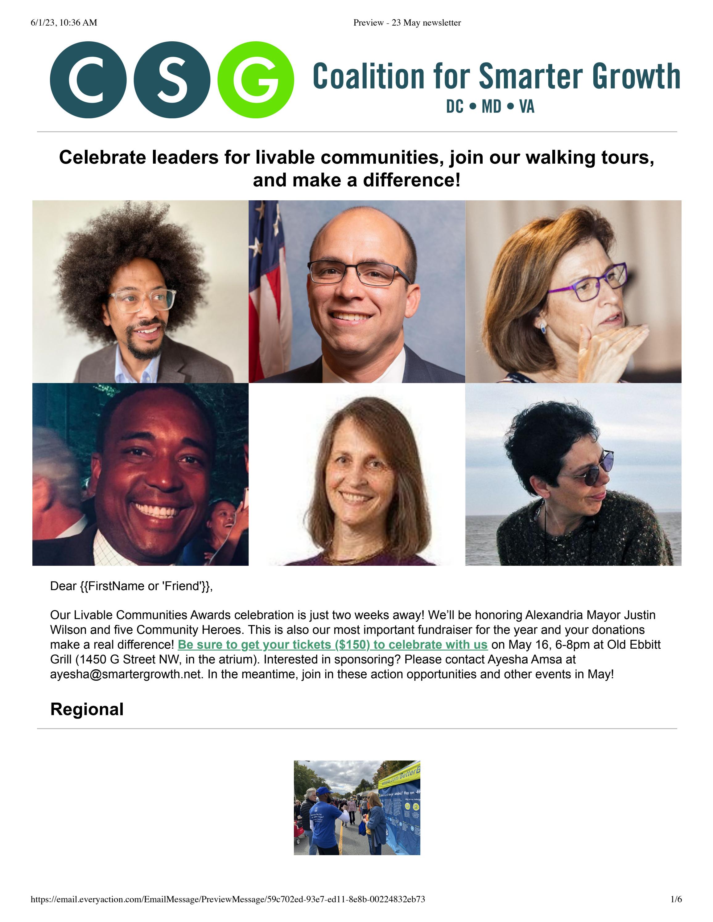 CSG News: And the winners are... by Coalition for Smarter Growth - Issuu