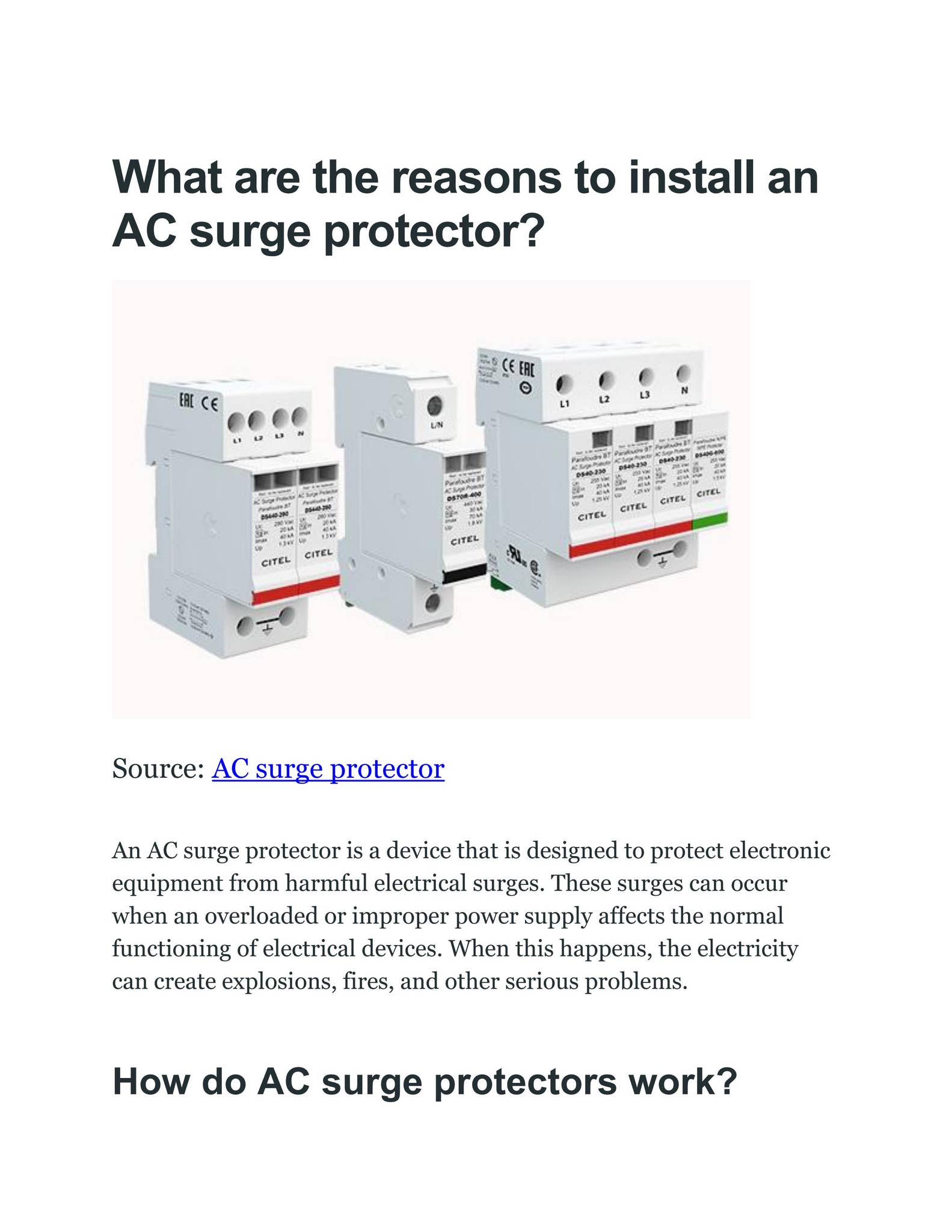 What are the reasons to install an AC surge protector by JovenRuthford ...