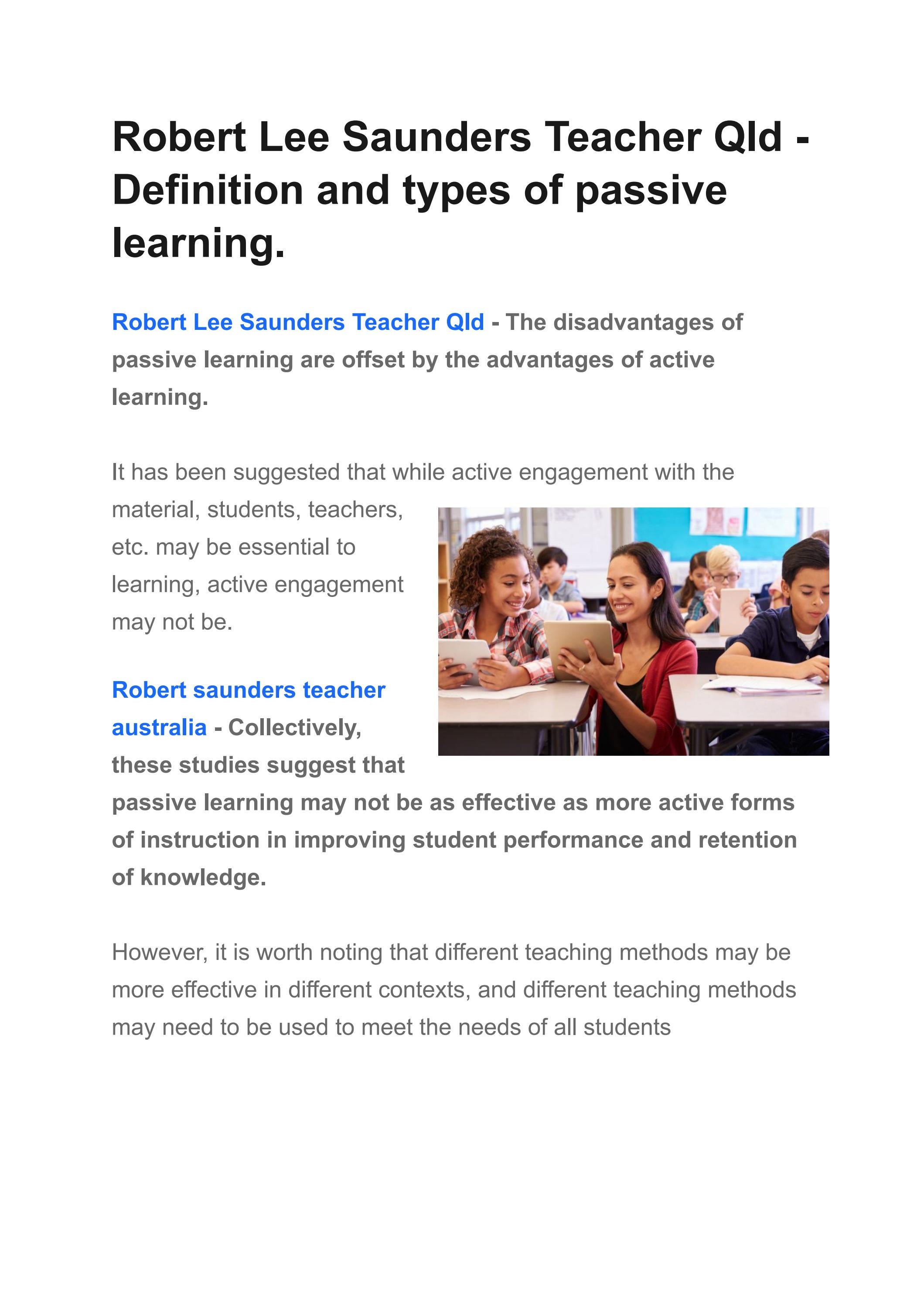 Robert Lee Saunders Teacher Qld Definition And Types Of Passive robert-lee-saunders-teacher-qld-definition-and-types-of-passive