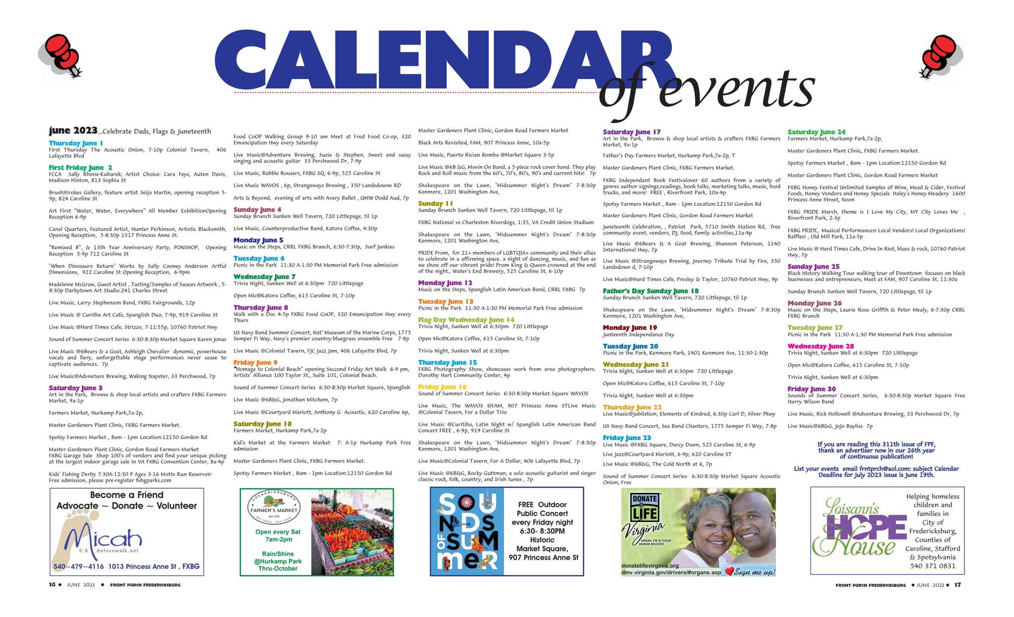 Fredericksburg Calendar of Events by Virginia Grogan - Issuu