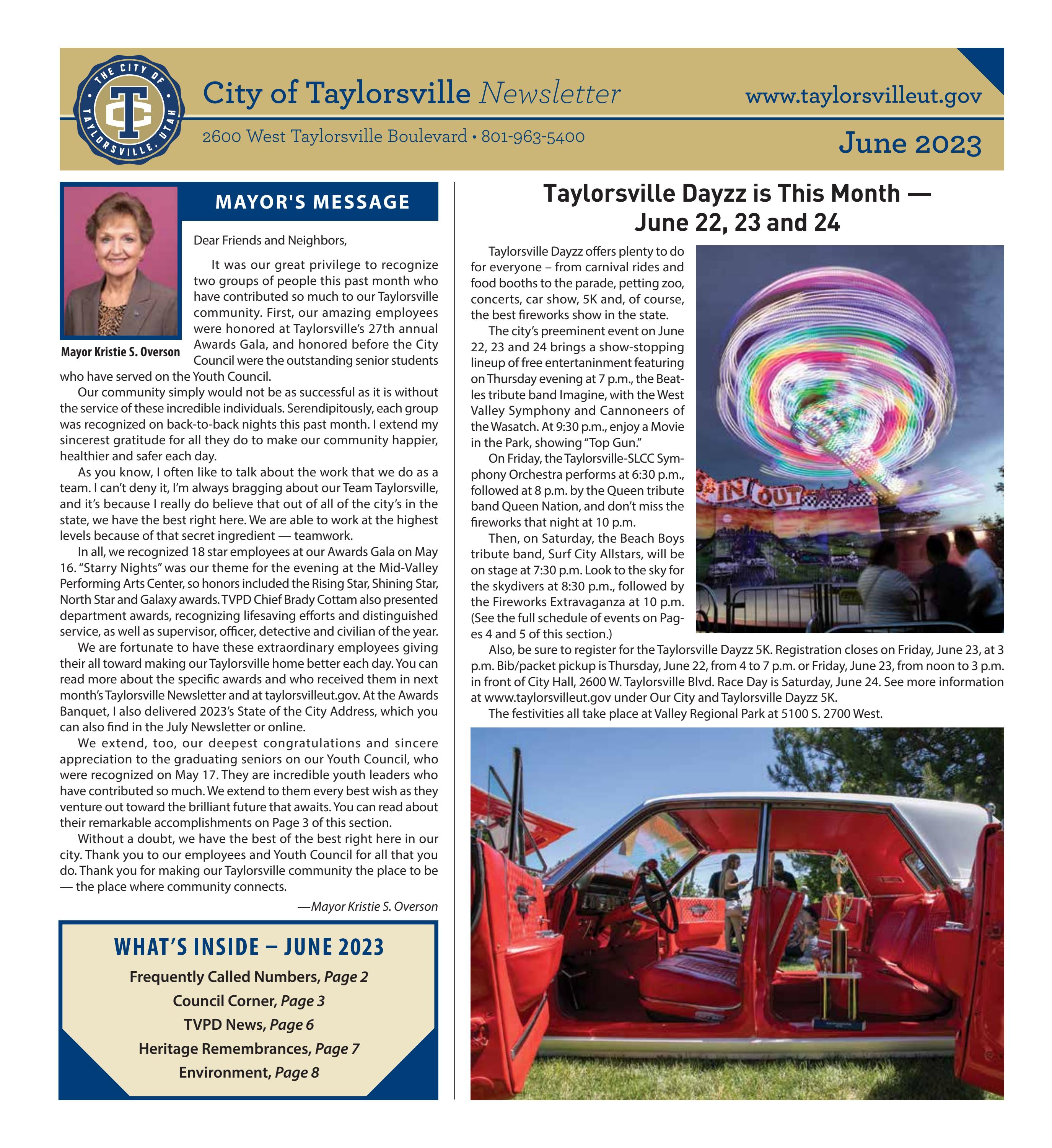 Taylorsville City Newsletter | June 2023 by The City Journals - Issuu