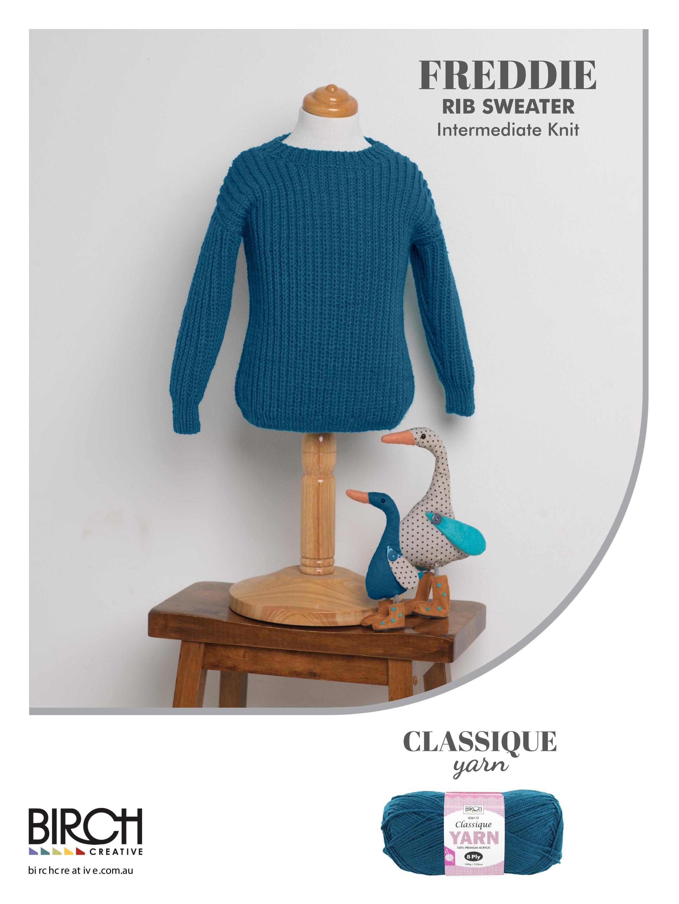 BIRCH CREATIVE – CLASSIQUE PRINT WINTER YARN PATTERN - FREDDIE RIB ...