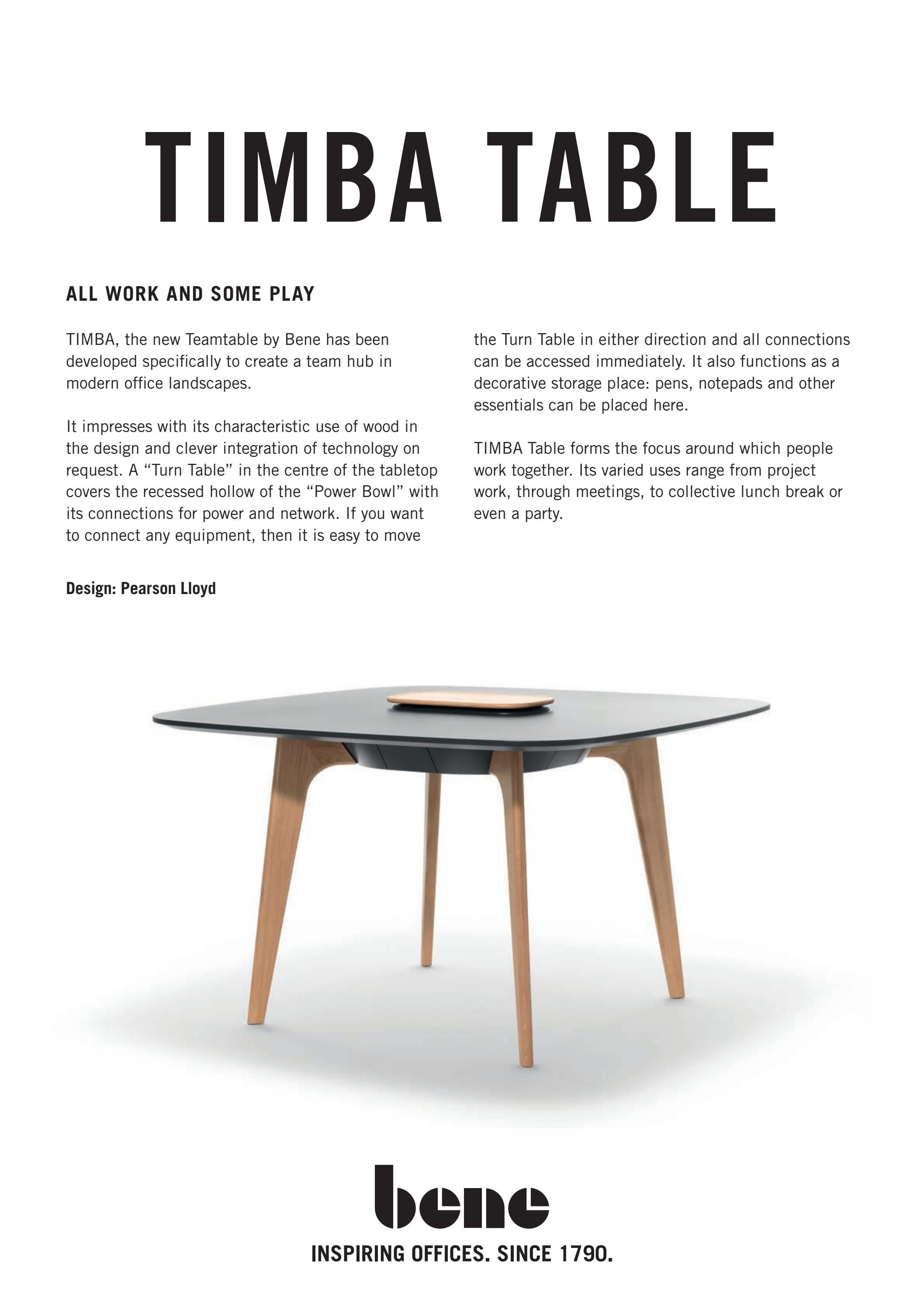 product-data-sheet-bene-timba-table by Bene Office - Issuu