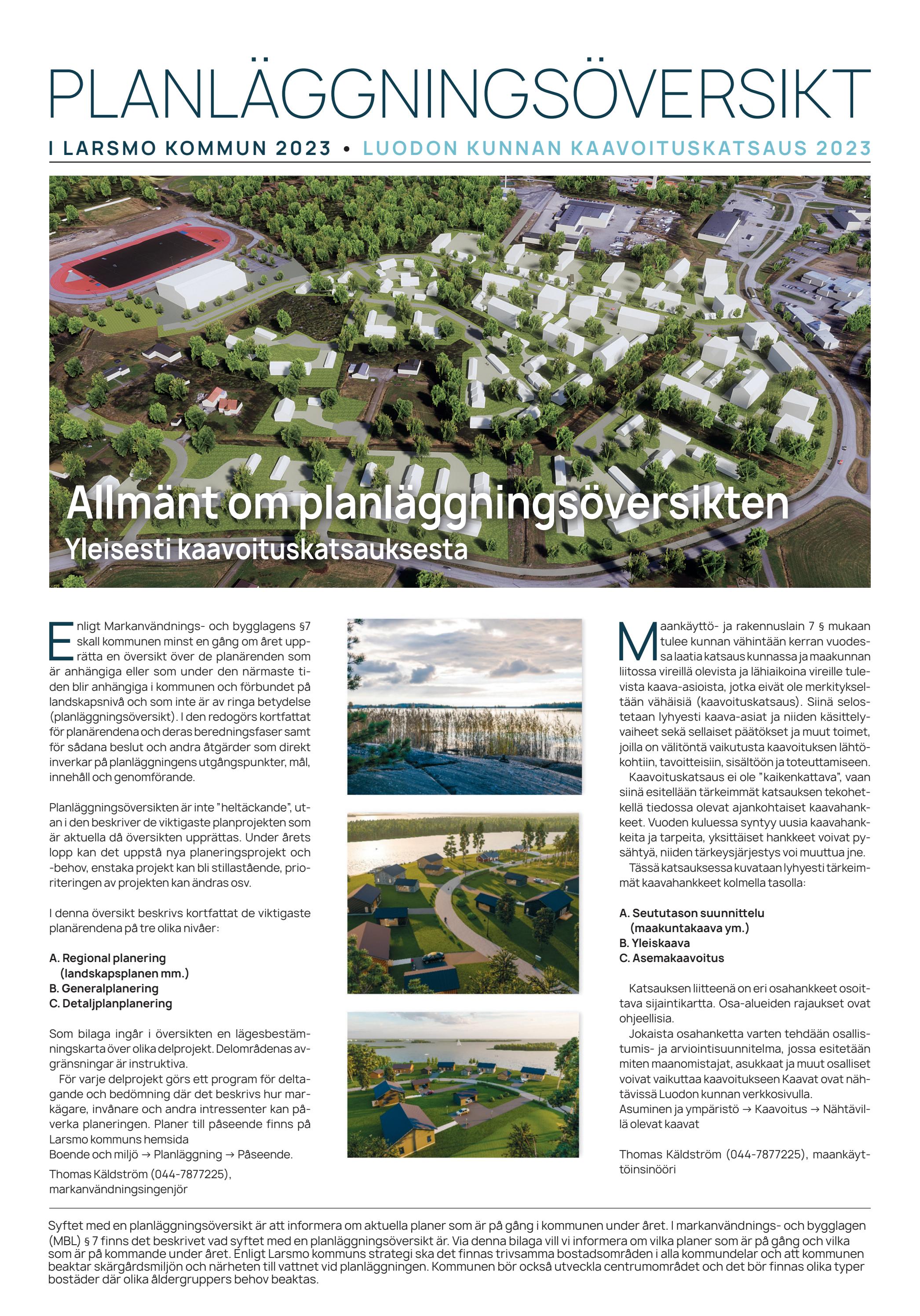 Planläggningsöversikt 2023 Larsmo by Larsmo kommun Luodon kunta - Issuu