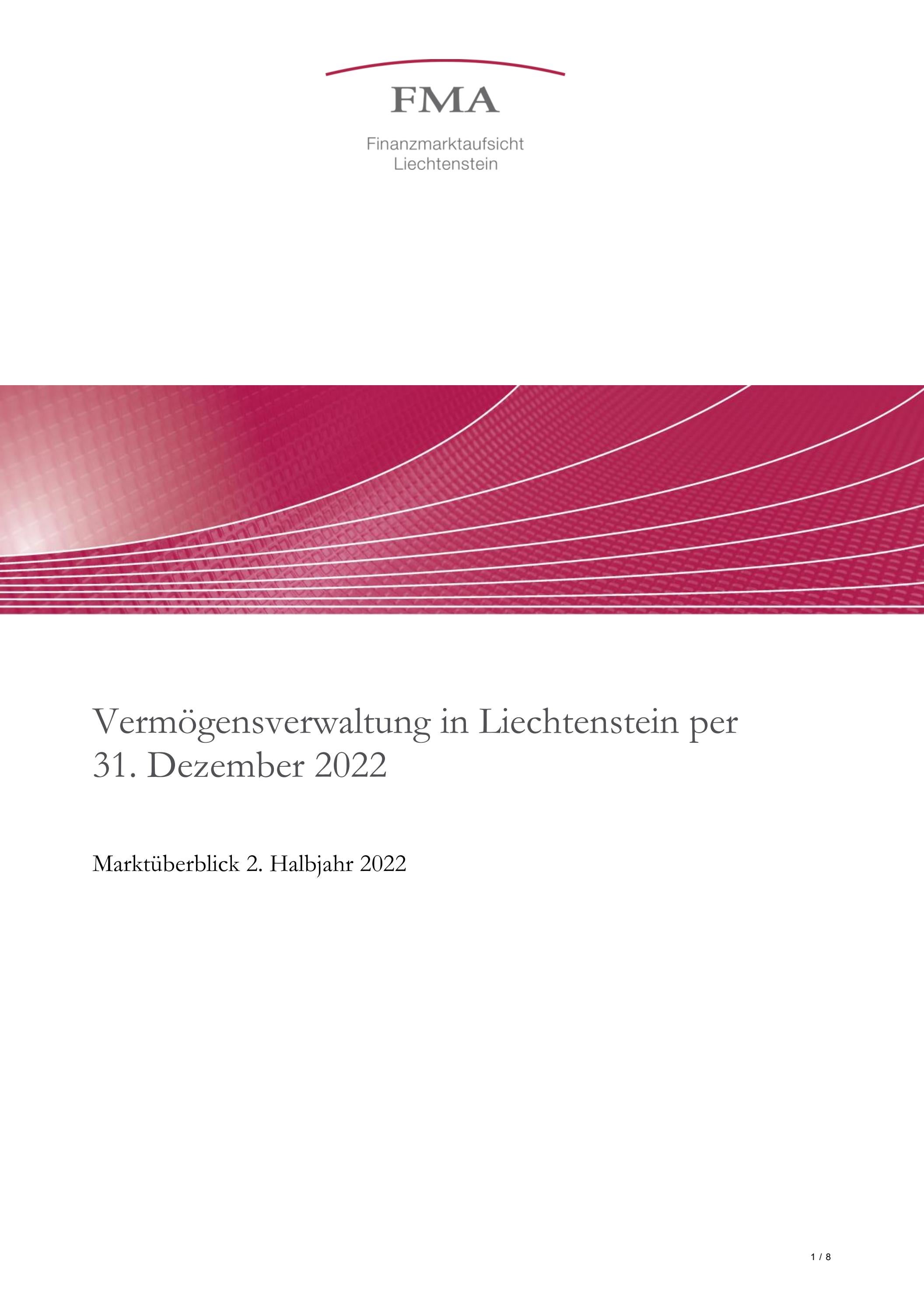 Vermögensverwaltung in Liechtenstein per 31. Dezember 2022 by fma-li ...