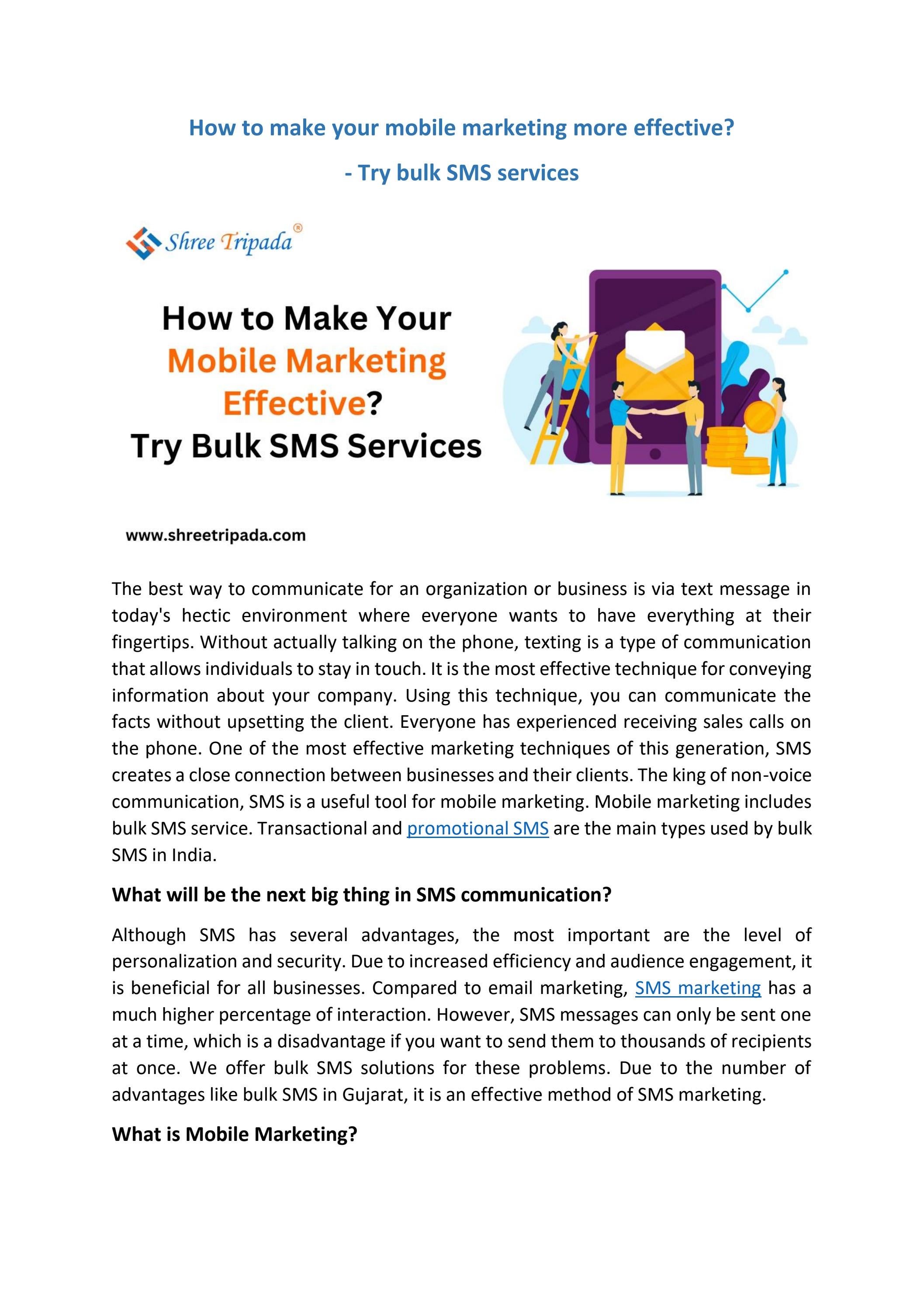 How to make your mobile marketing more effective?-Try bulk SMS services ...