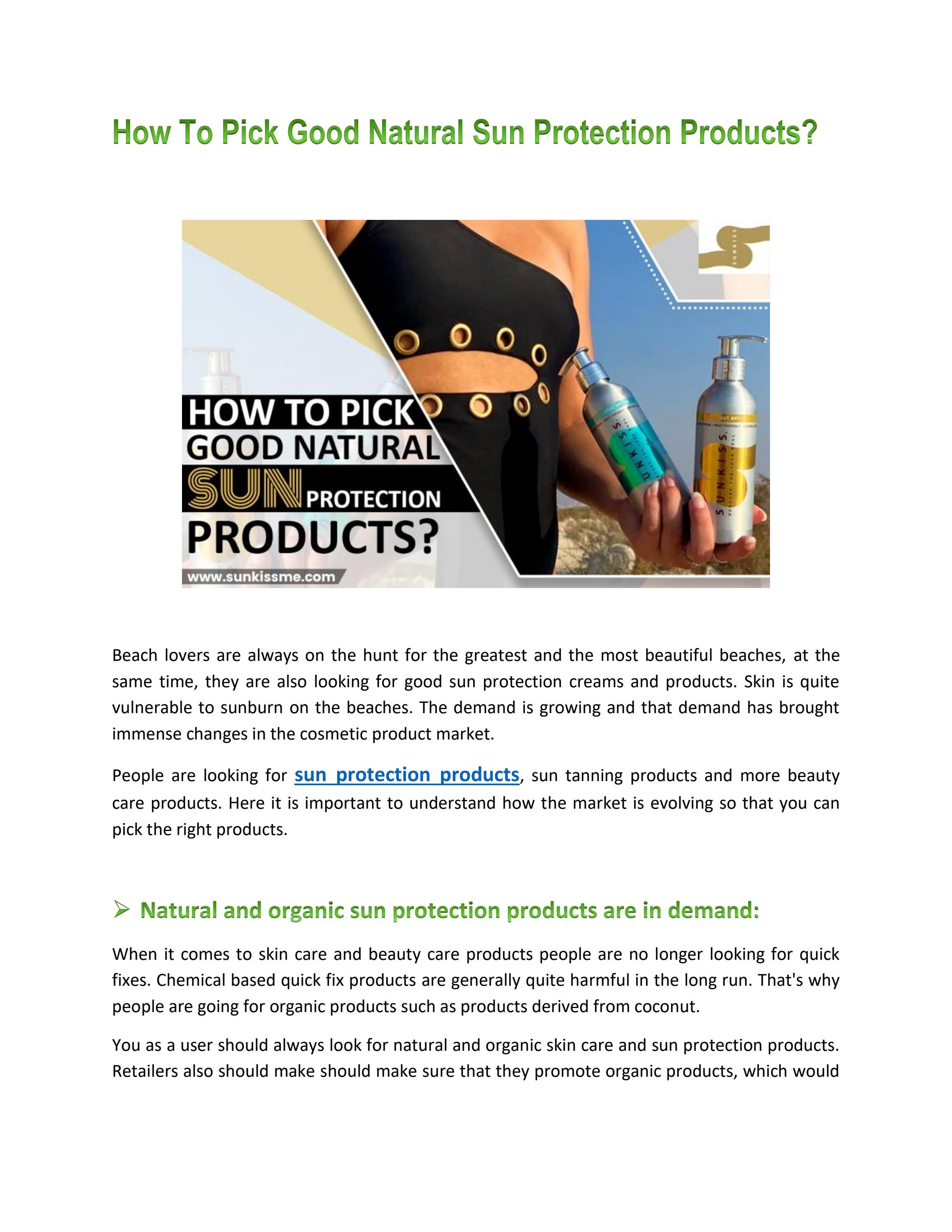 How To Pick Good Sun Protection products? by Patrick Brangan - Issuu