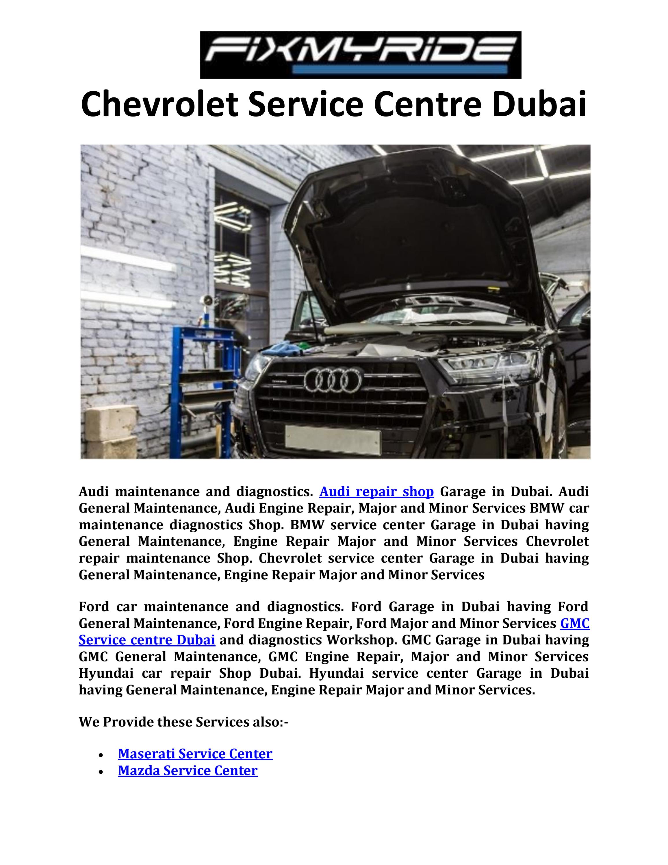 Chevrolet Service Centre Dubai by samdigit52 - Issuu