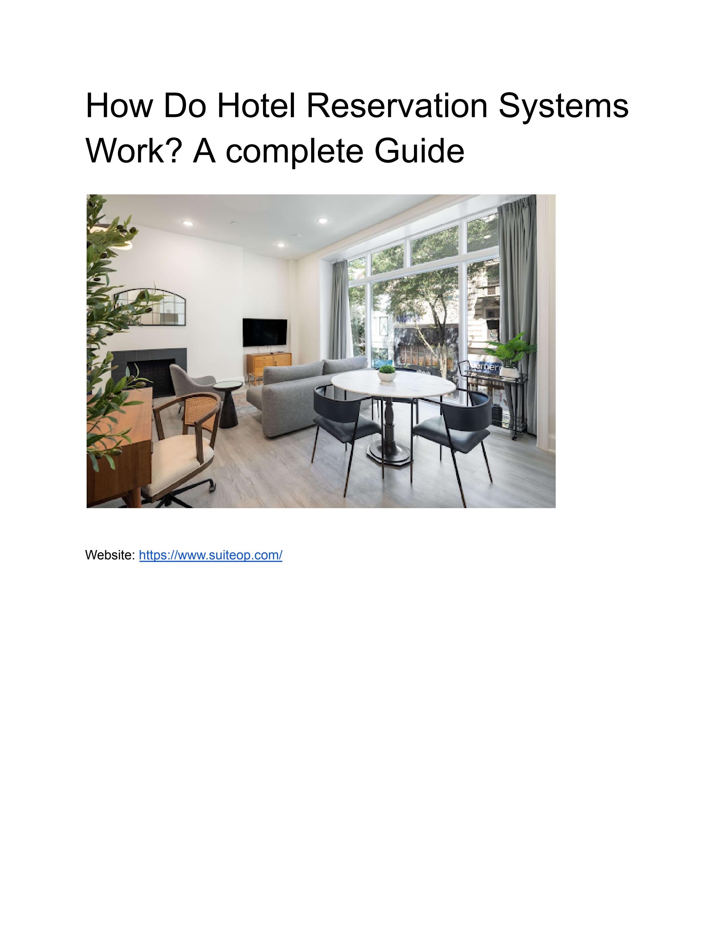How Do Hotel Reservation Systems Work? A complete Guide by SuiteOp - Issuu