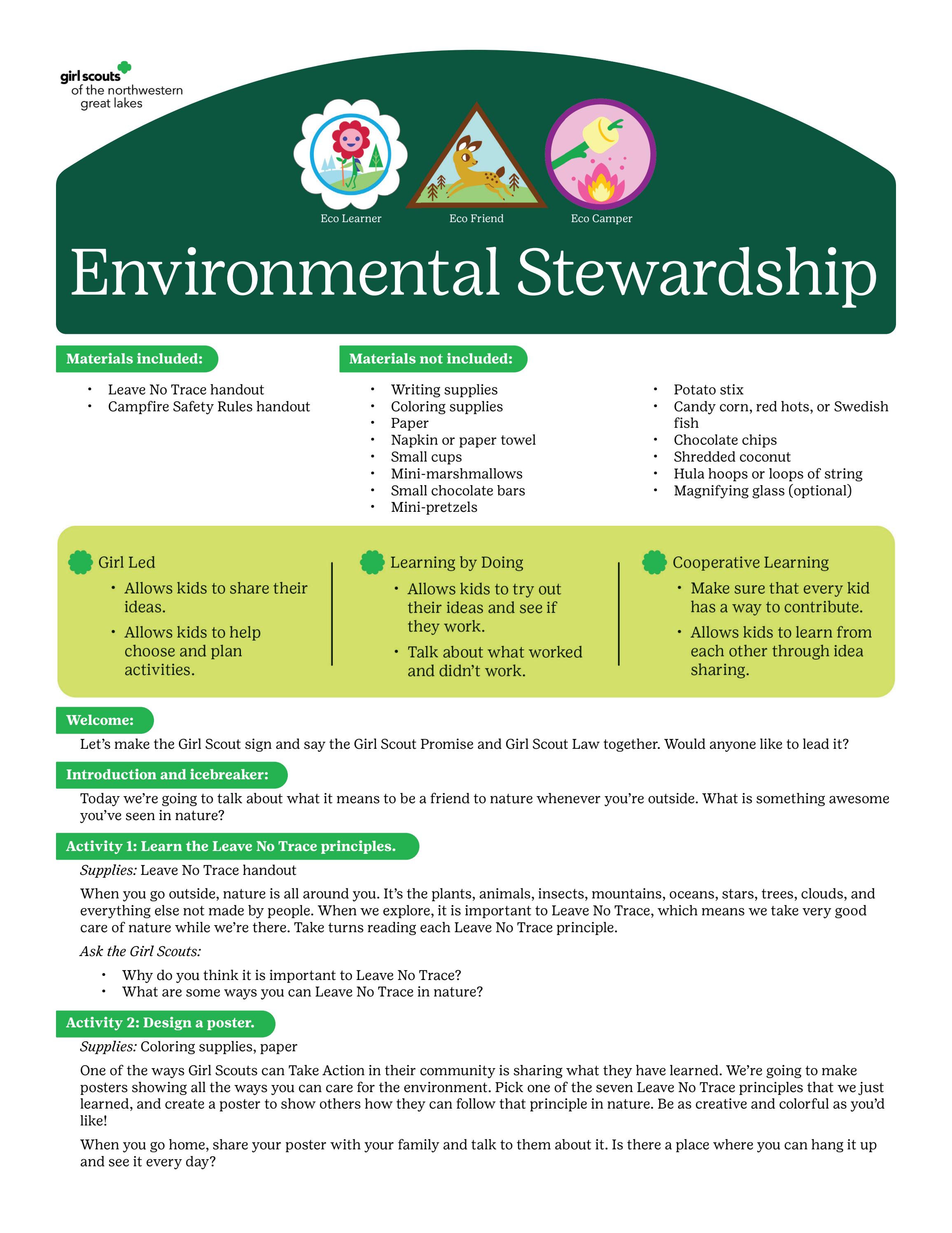 Environmental Stewardship - Multi DBJ by Girl Scouts of the ...