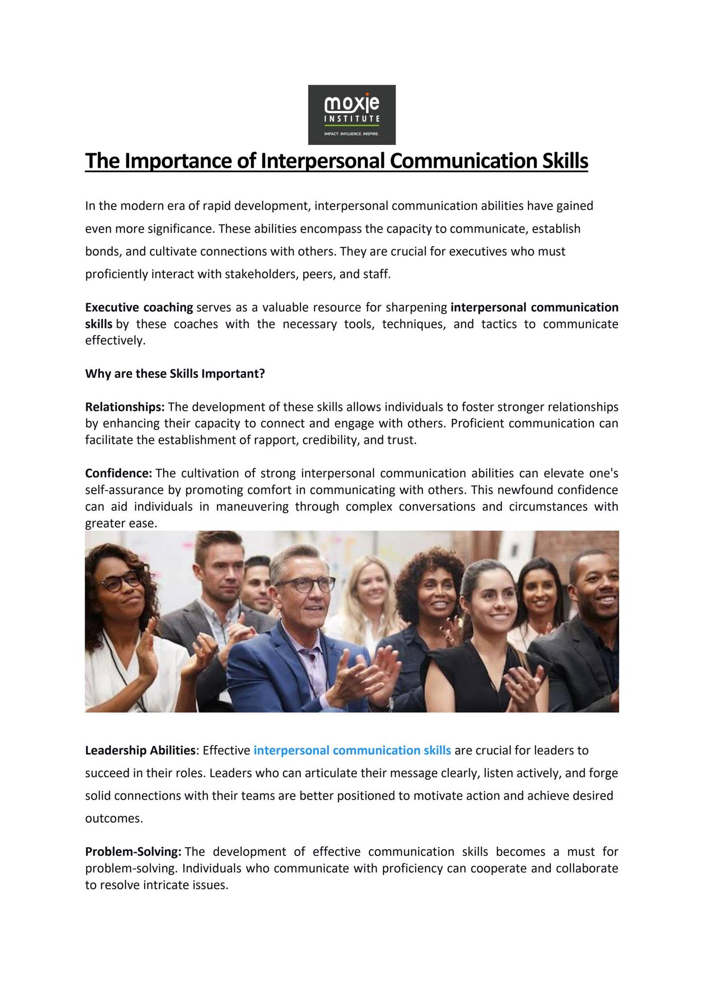 The Importance of Interpersonal Communication Skills by Moxie Institute ...