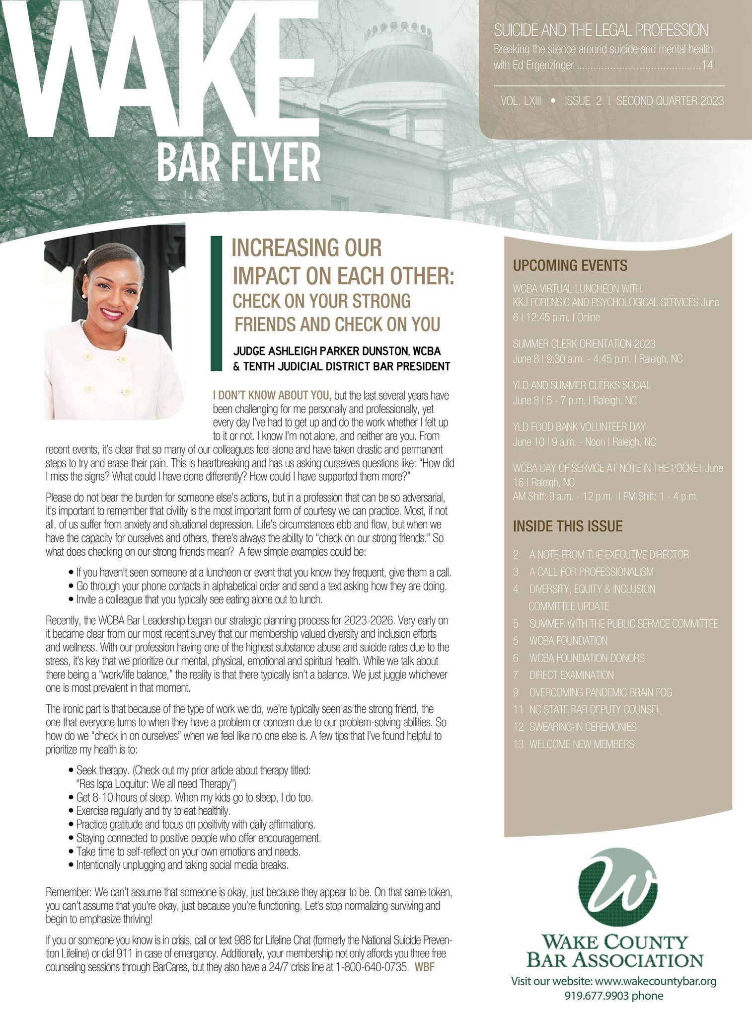 Bar Flyer Q2 2023 by Wake County Bar Association - Issuu