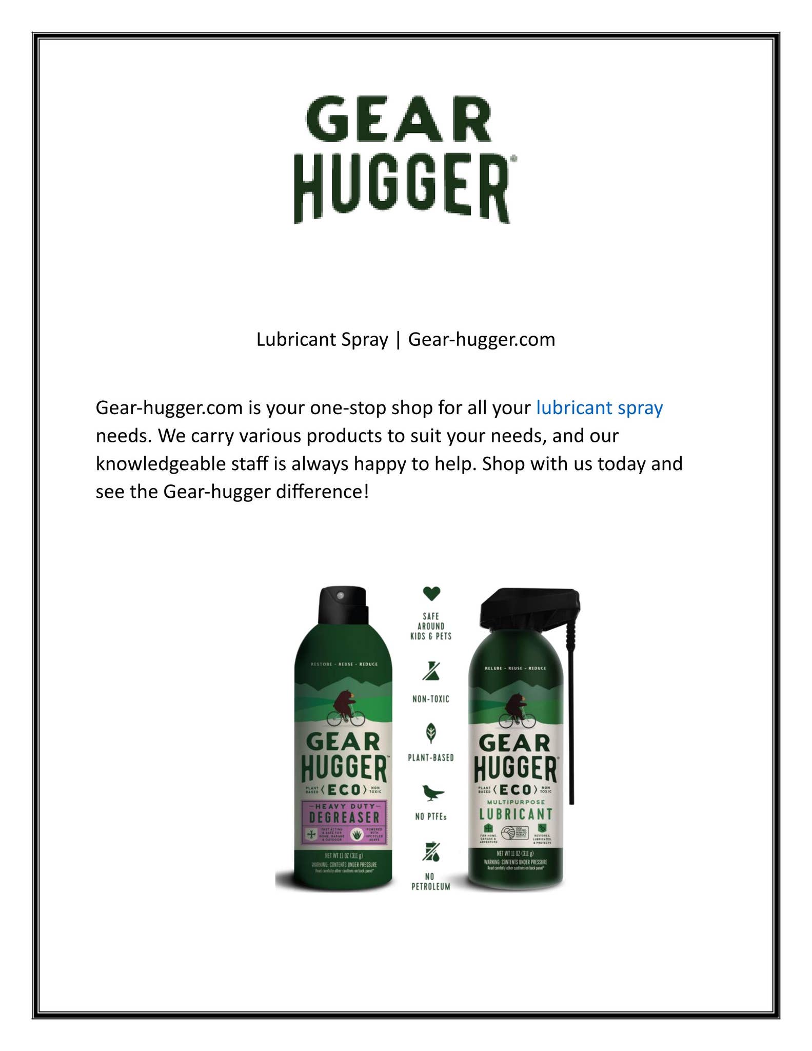 Lubricant Spray | Gear-hugger.com by Gear Hugger - Issuu