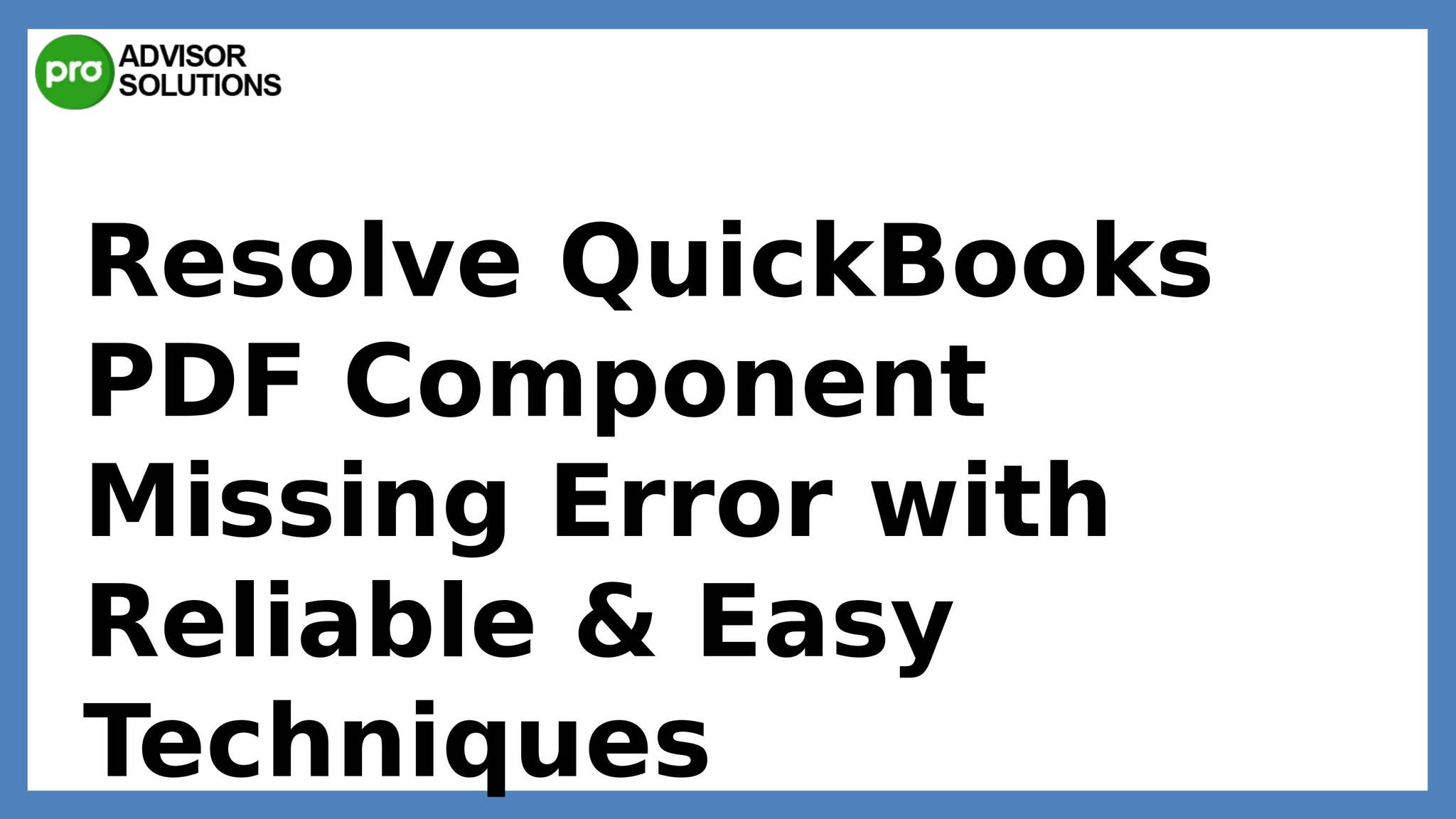 How To Get Rid Of QuickBooks PDF Component Missing Error by John Mule ...