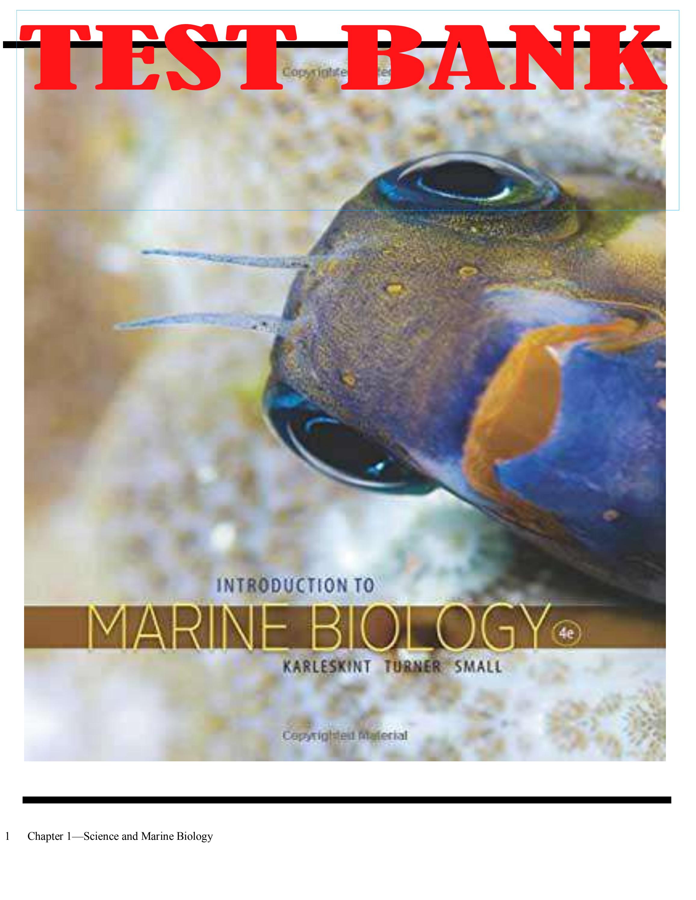 TEST BANK for Introduction To Marine Biology 4th Edition Karleskint ...