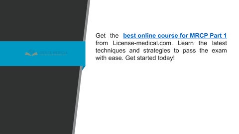 Best Online Course For Mrcp Part 1 | License-medical.com by Speciality ...