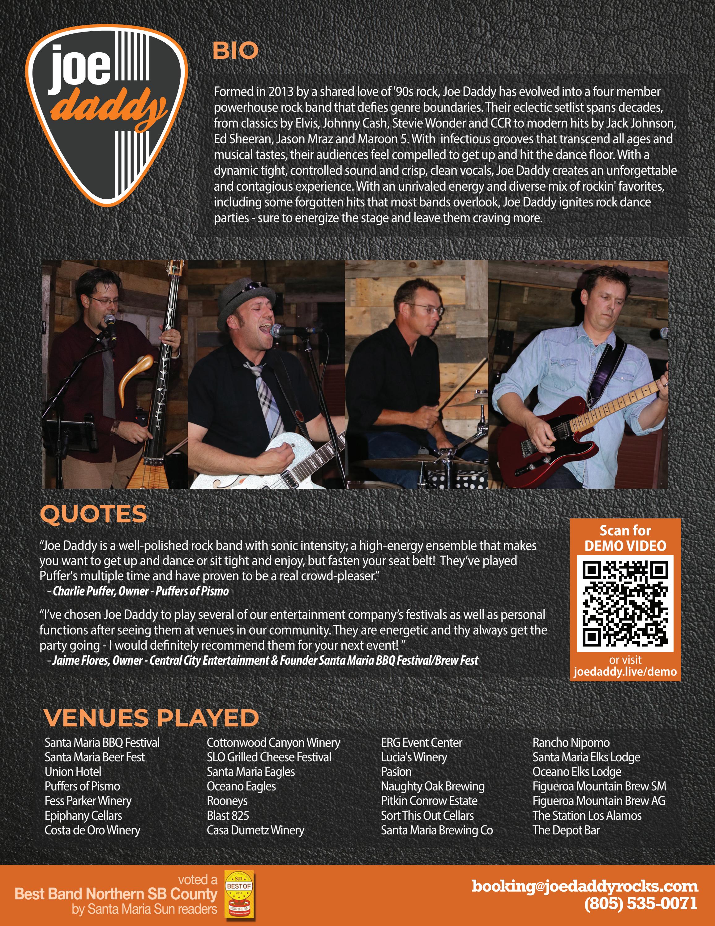 Joe Daddy Electronic Press Kit by joedaddyrocks - Issuu