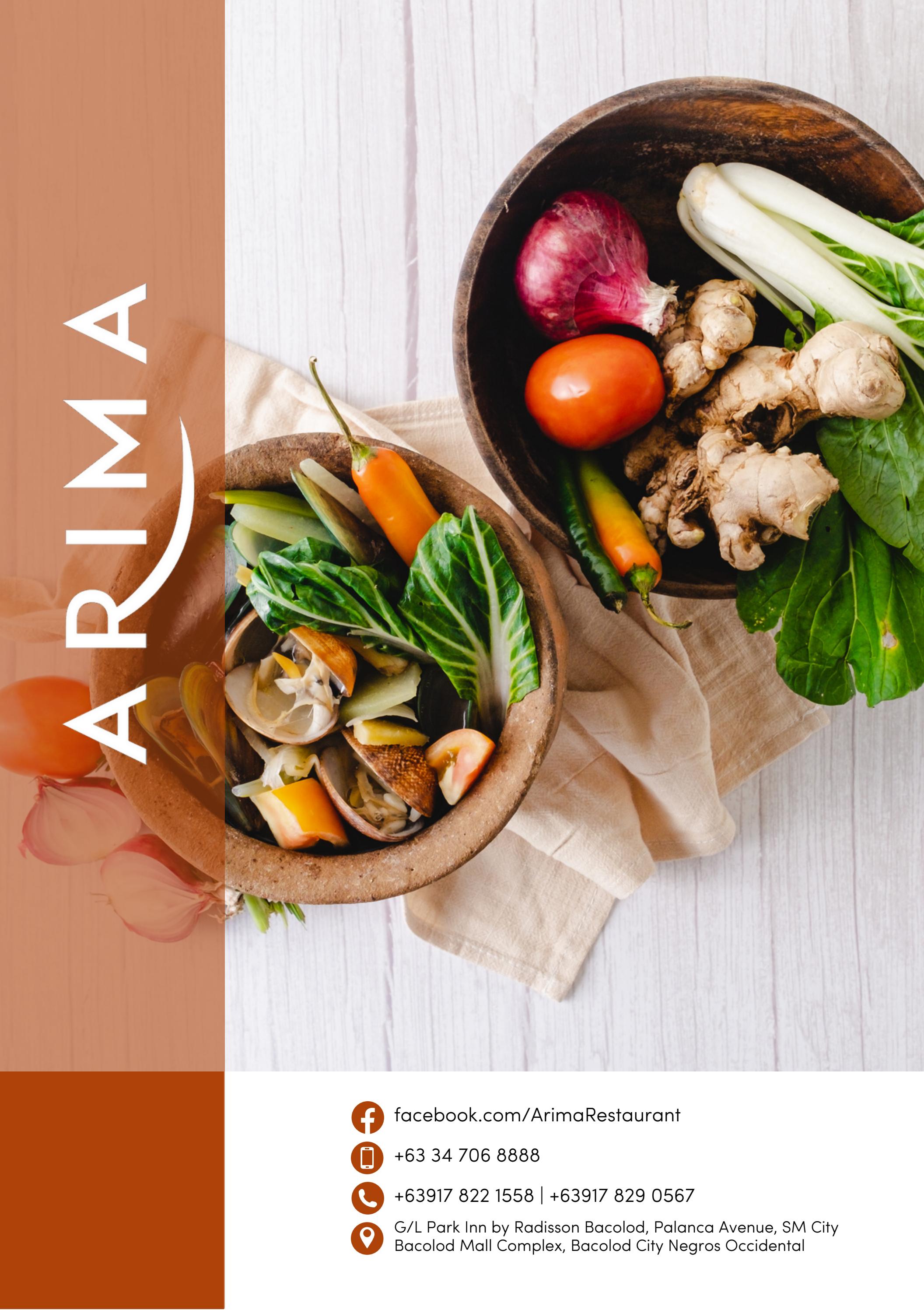 Arima Restaurant Menu by marketing pirbc - Issuu