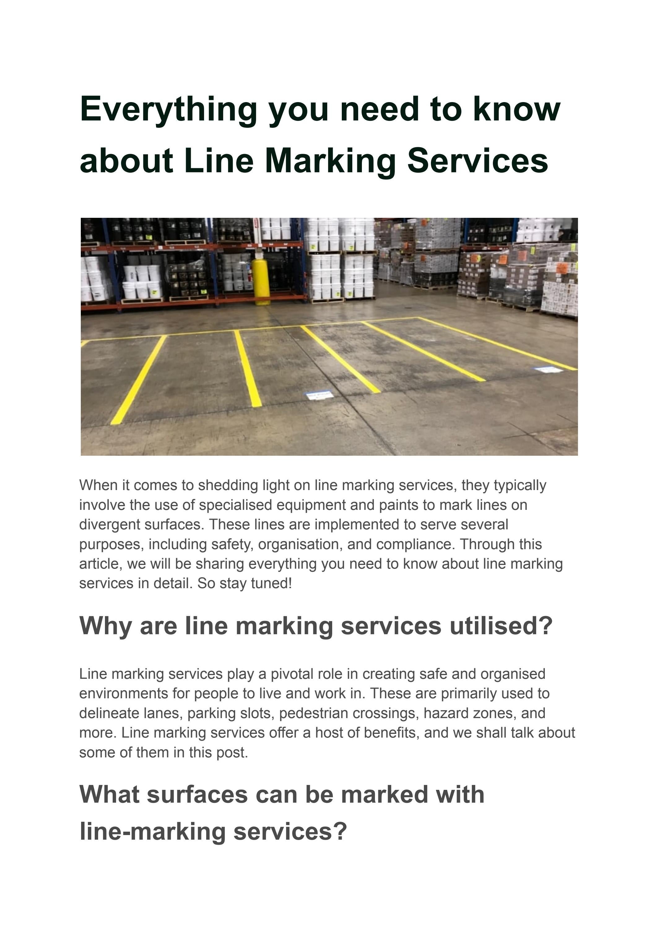 Everything you need to know about Line Marking Services by Kenex ...