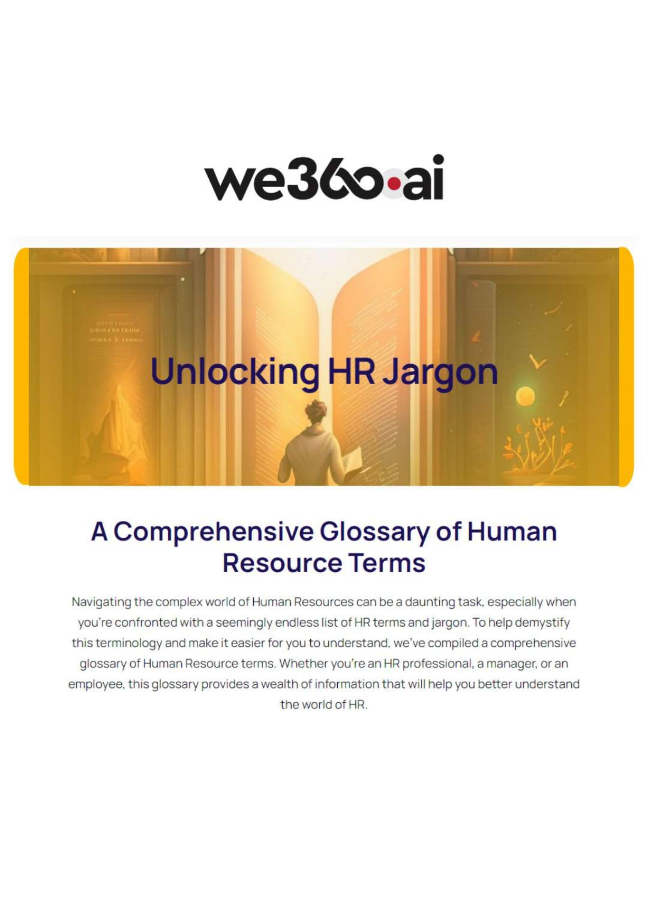 Comprehensive Glossary Of Human Resource HR Terminologies By Bhawana Comprehensive Glossary Of Human Resource HR Terminologies By Bhawana
