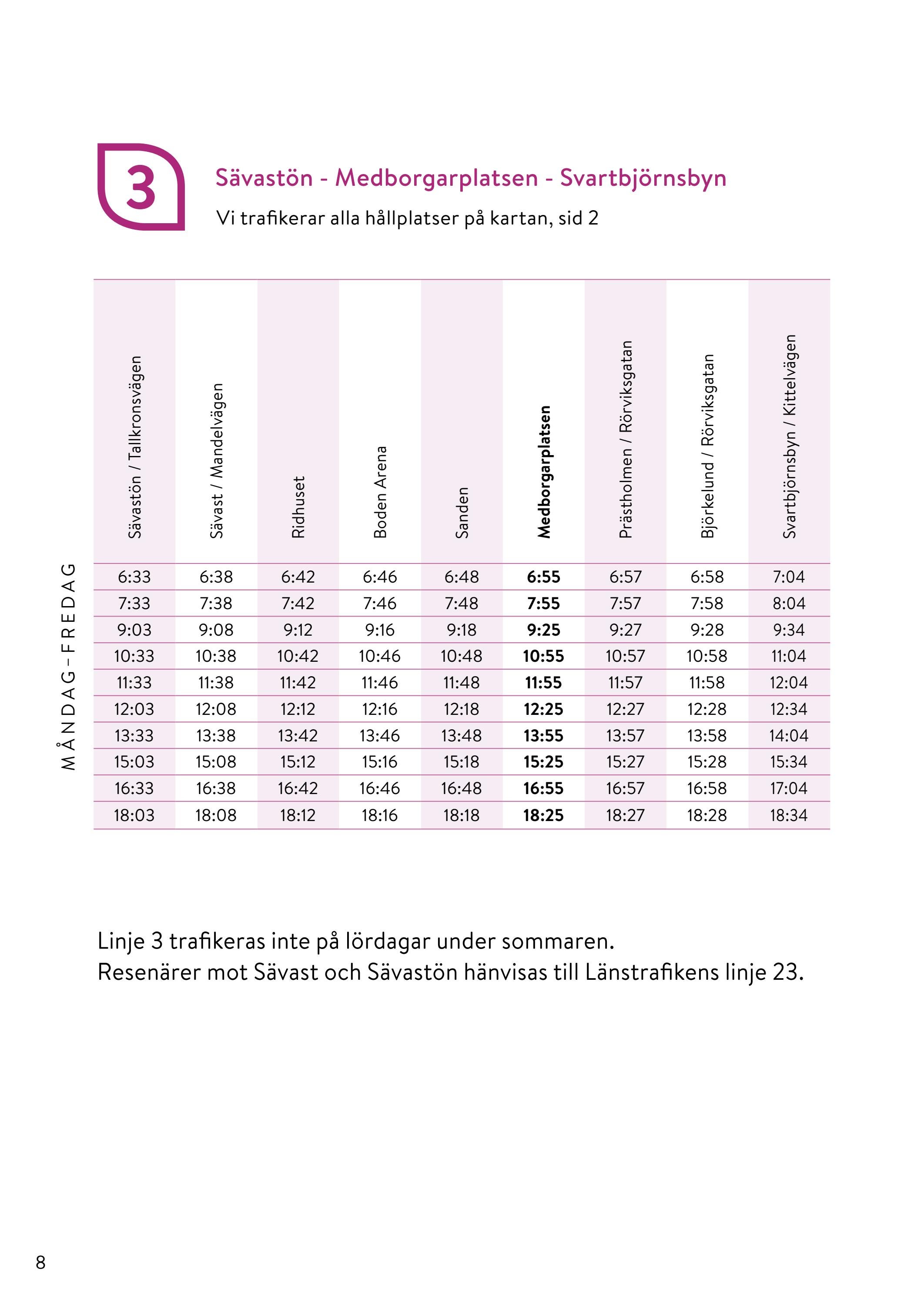 Linje 3 - Svartbjörnsbyn - Sommar 2023 by Bodens kommun - Issuu