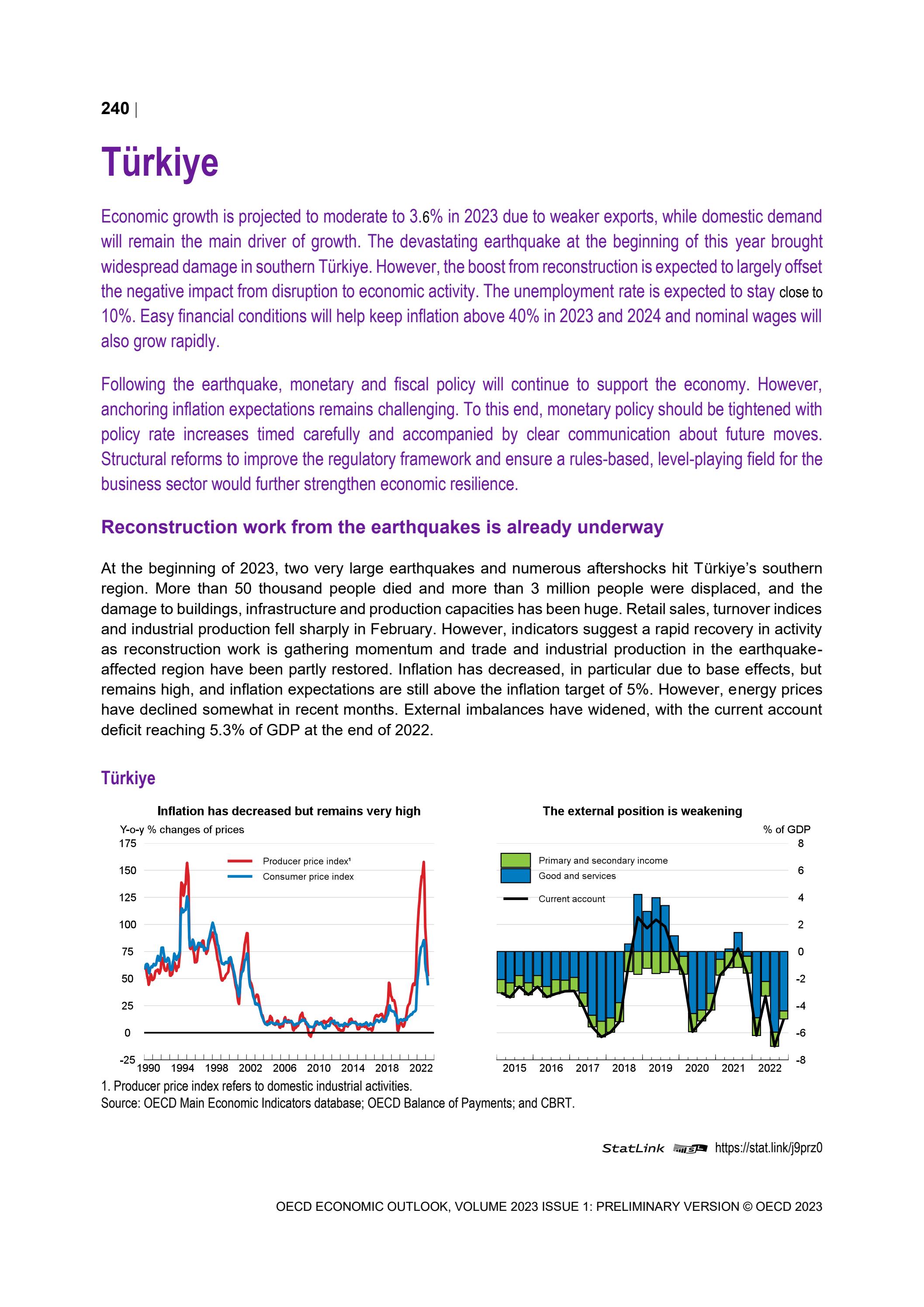 Türkiye projection note OECD Economic Outlook June 2023 by OECD - Issuu