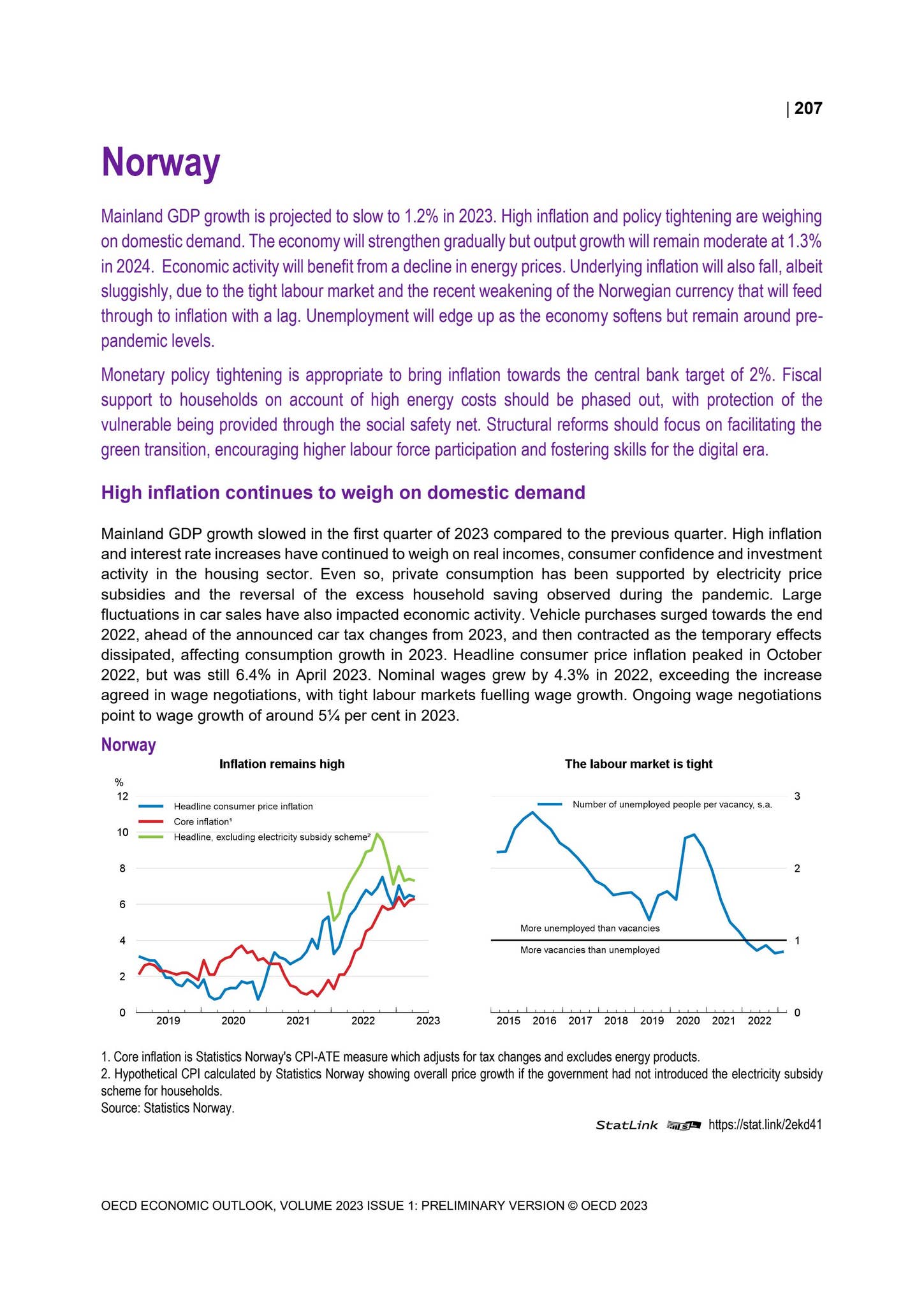 Norway projection note OECD Economic Outlook June 2023 by OECD - Issuu