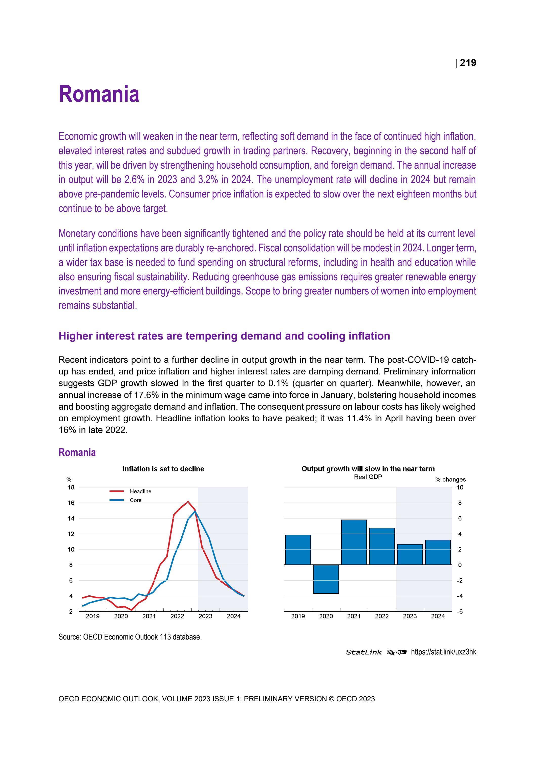 Romania projection note OECD Economic Outlook June 2023 by OECD - Issuu