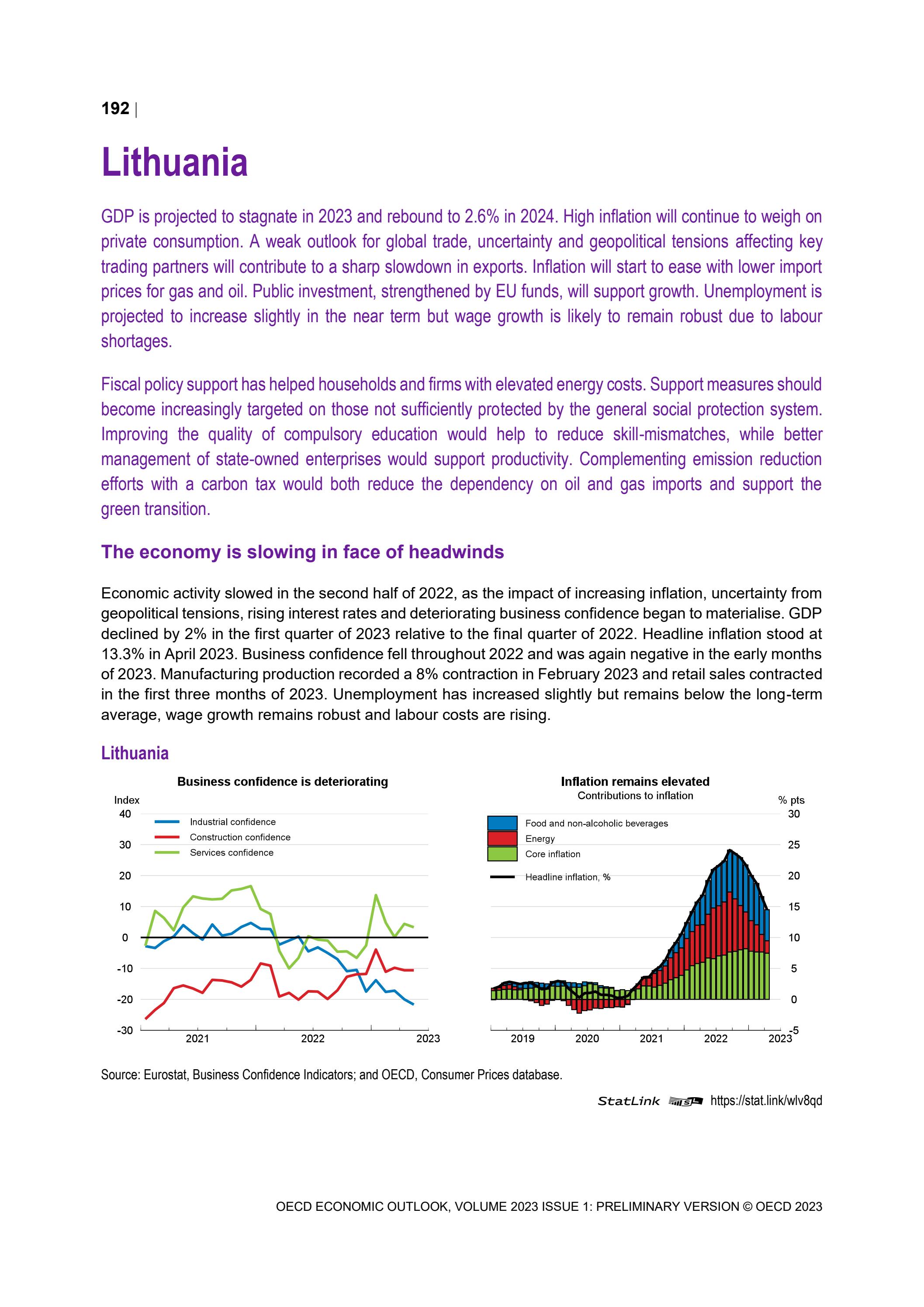 Lithuania projection note OECD Economic Outlook June 2023 by OECD - Issuu