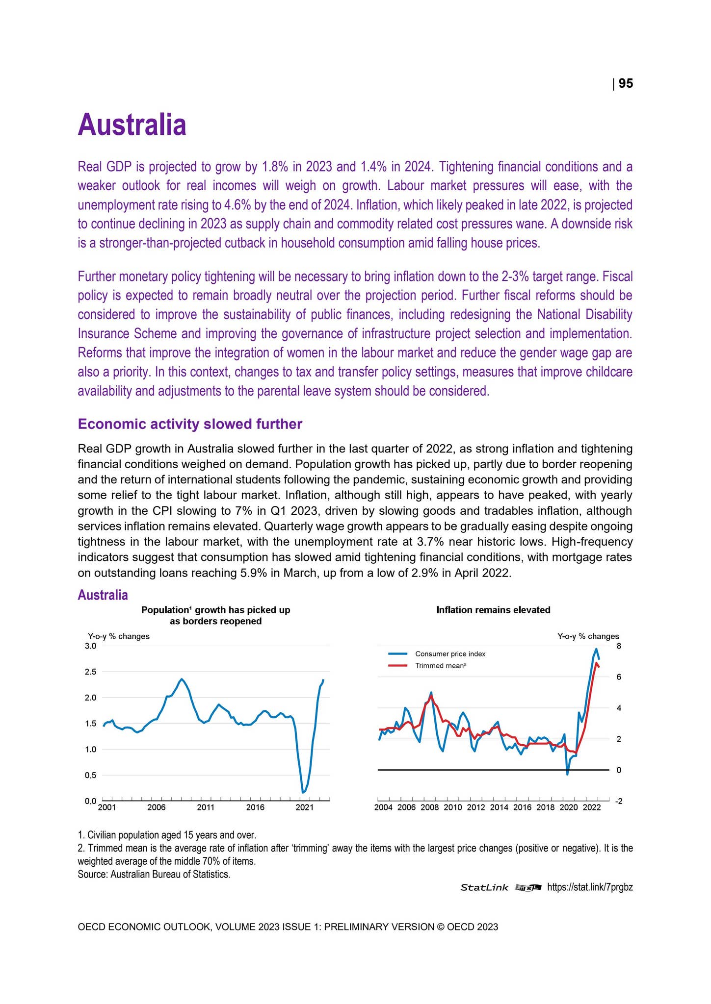 Australia projection note OECD Economic Outlook June 2023 by OECD - Issuu