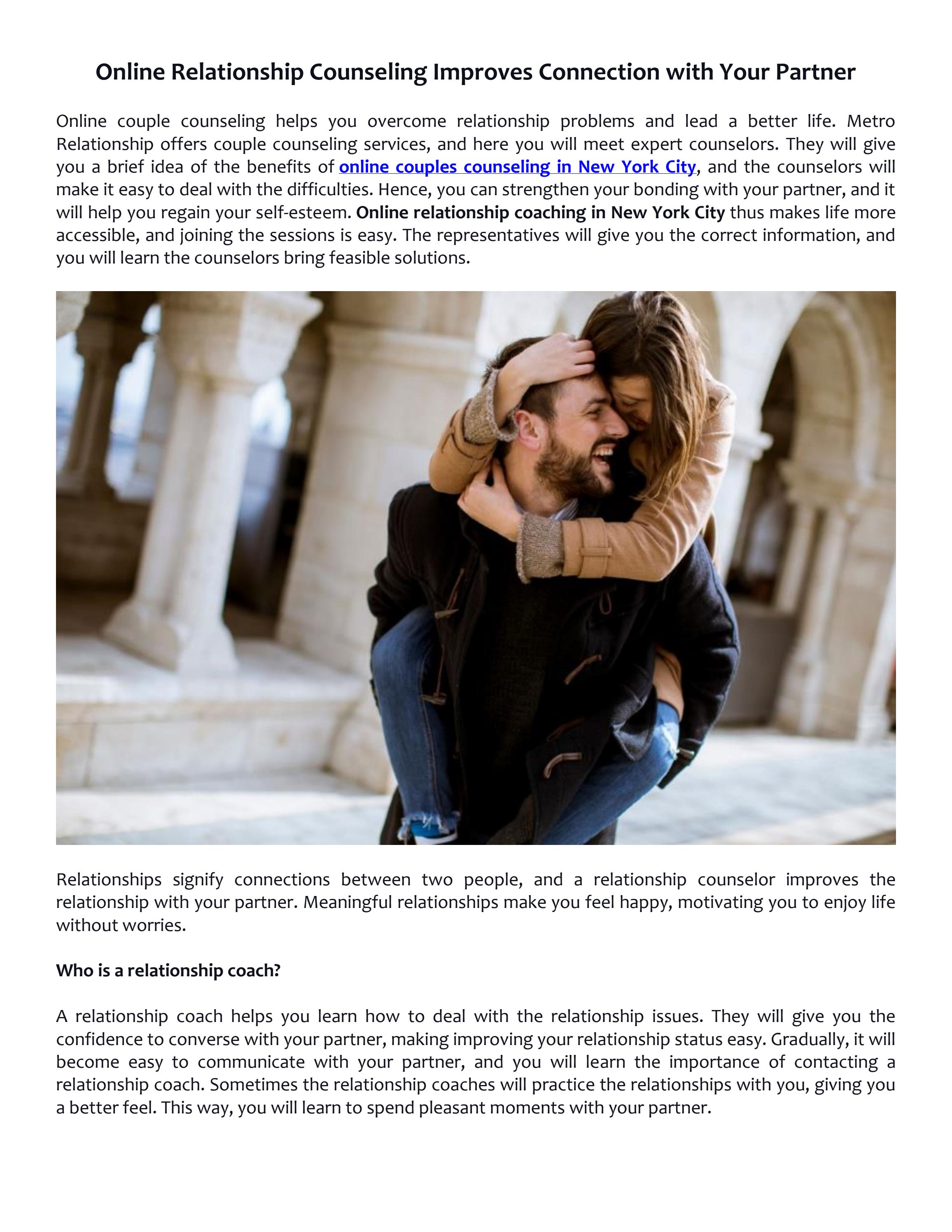 Online Relationship Counseling Improves Connection With Your Partner by ...