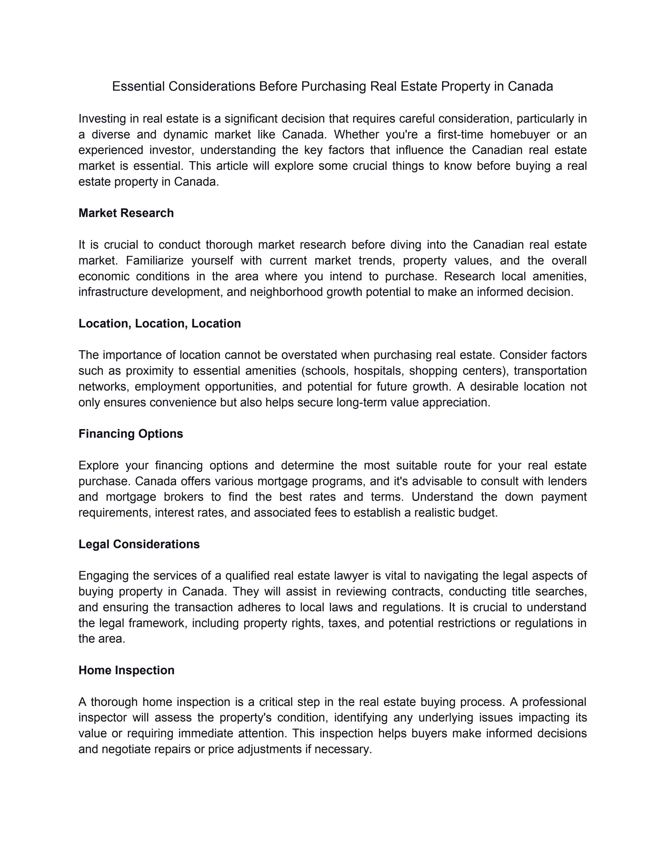 Essential Considerations Before Purchasing Real Estate Property in ...