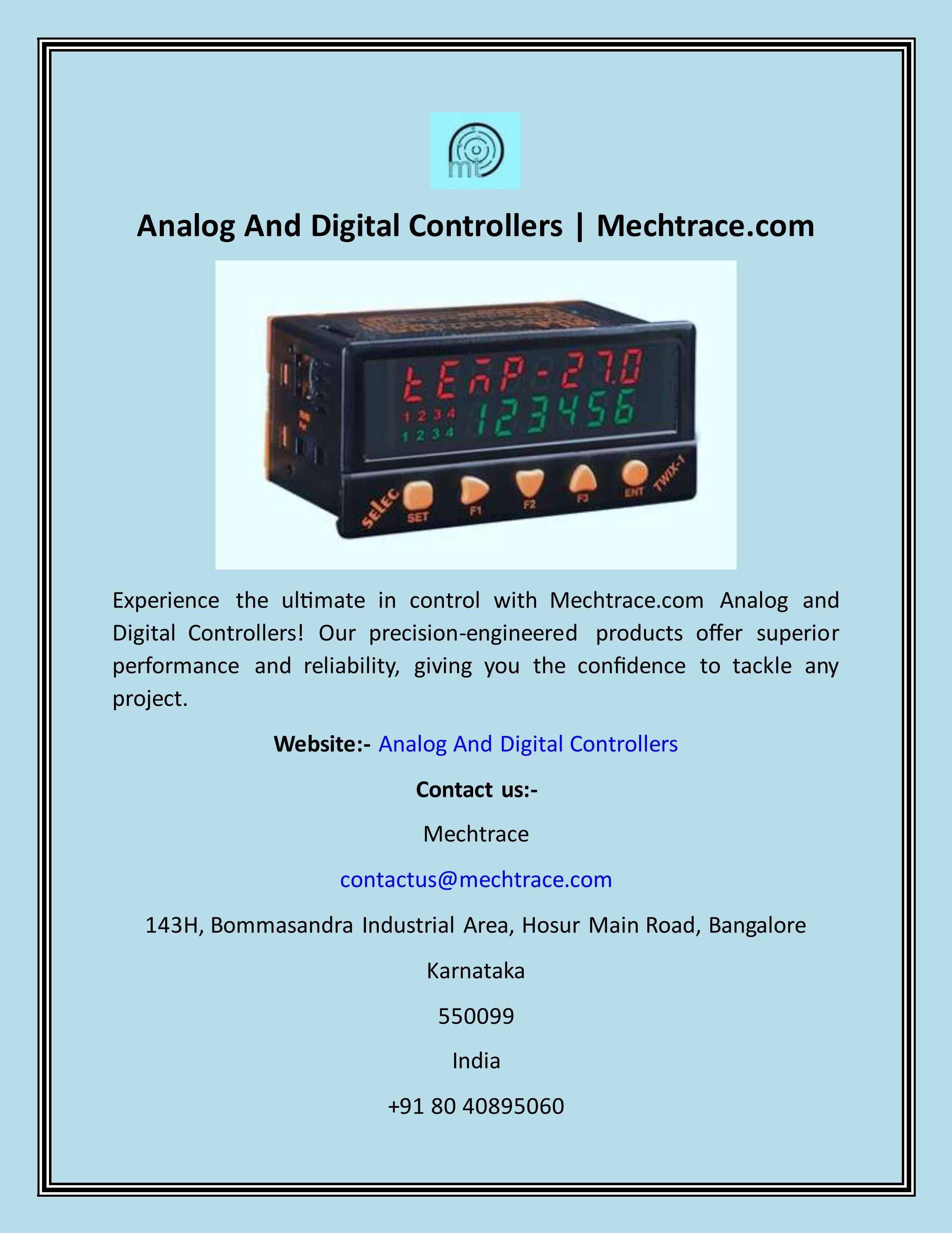 Analog And Digital Controllers | Mechtrace.com by mechtrace - Issuu