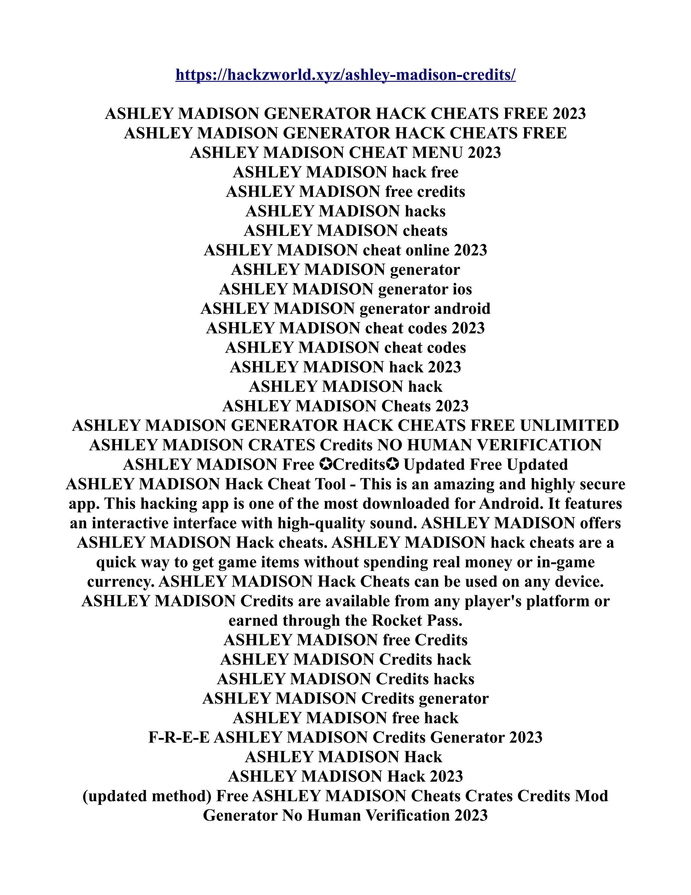 ASHLEY MADISON Generator 2023 by Jan Opalinski - Issuu