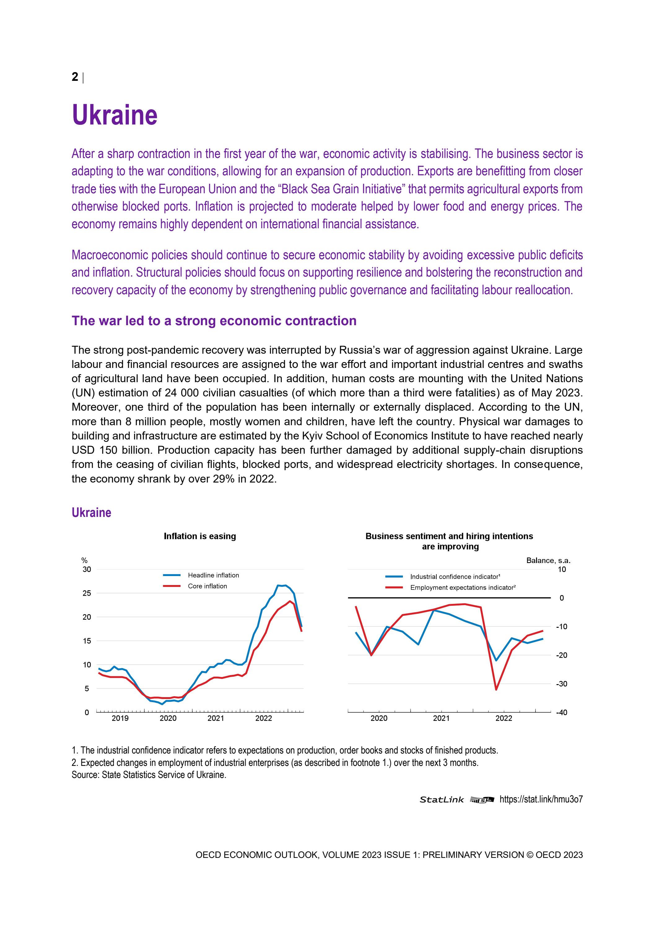 Ukraine projection note OECD Economic Outlook June 2023 by OECD - Issuu