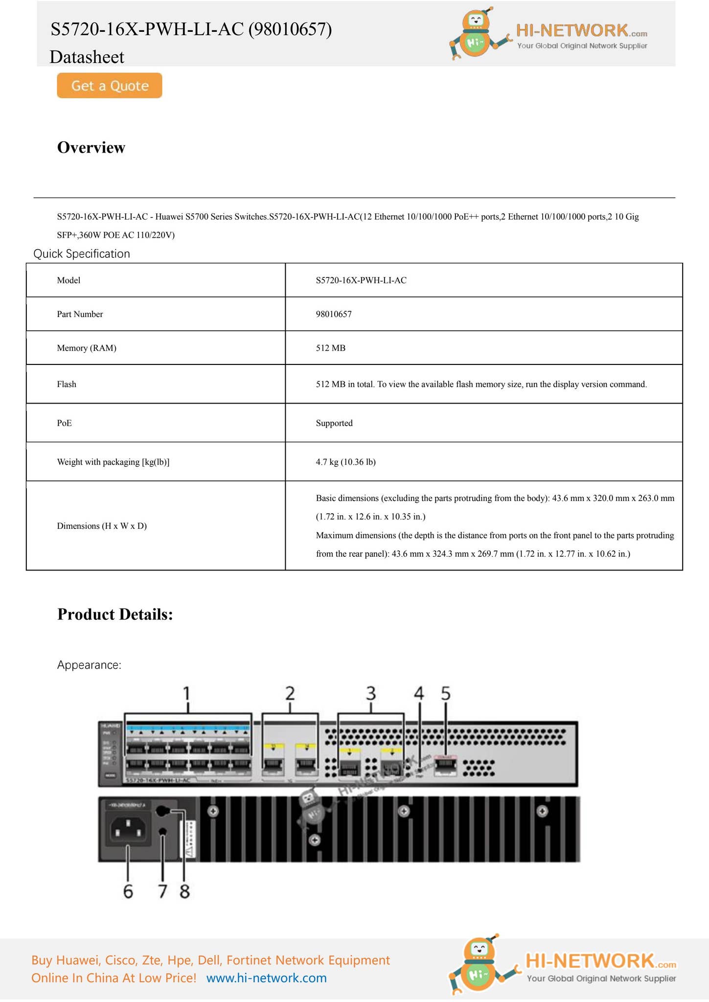 Huawei s5720 16x Pwh Li Ac Brochure Datasheet by Hi-Network - Issuu