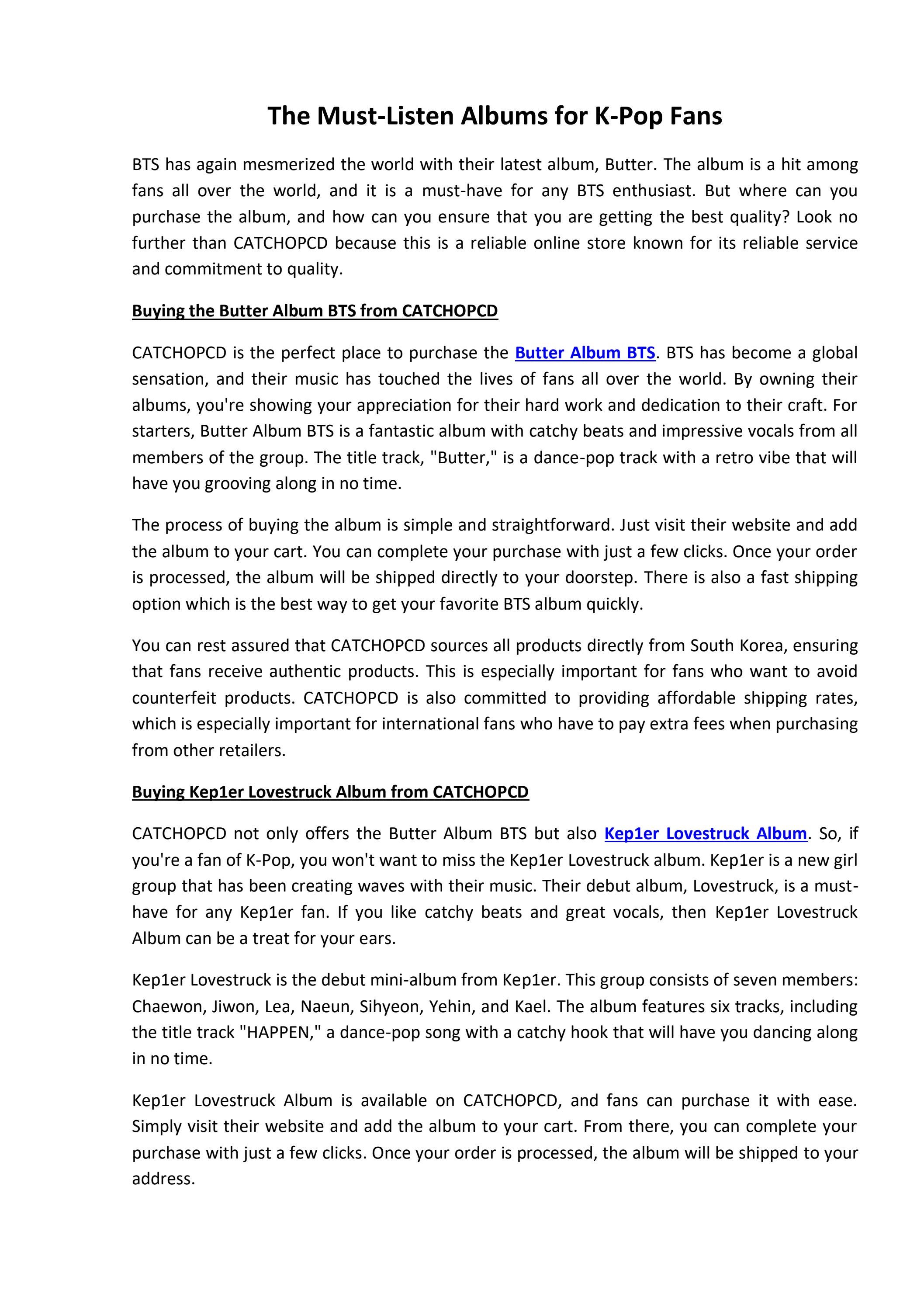 The Must-Listen Albums for K-Pop Fans by catchopcd0 - Issuu