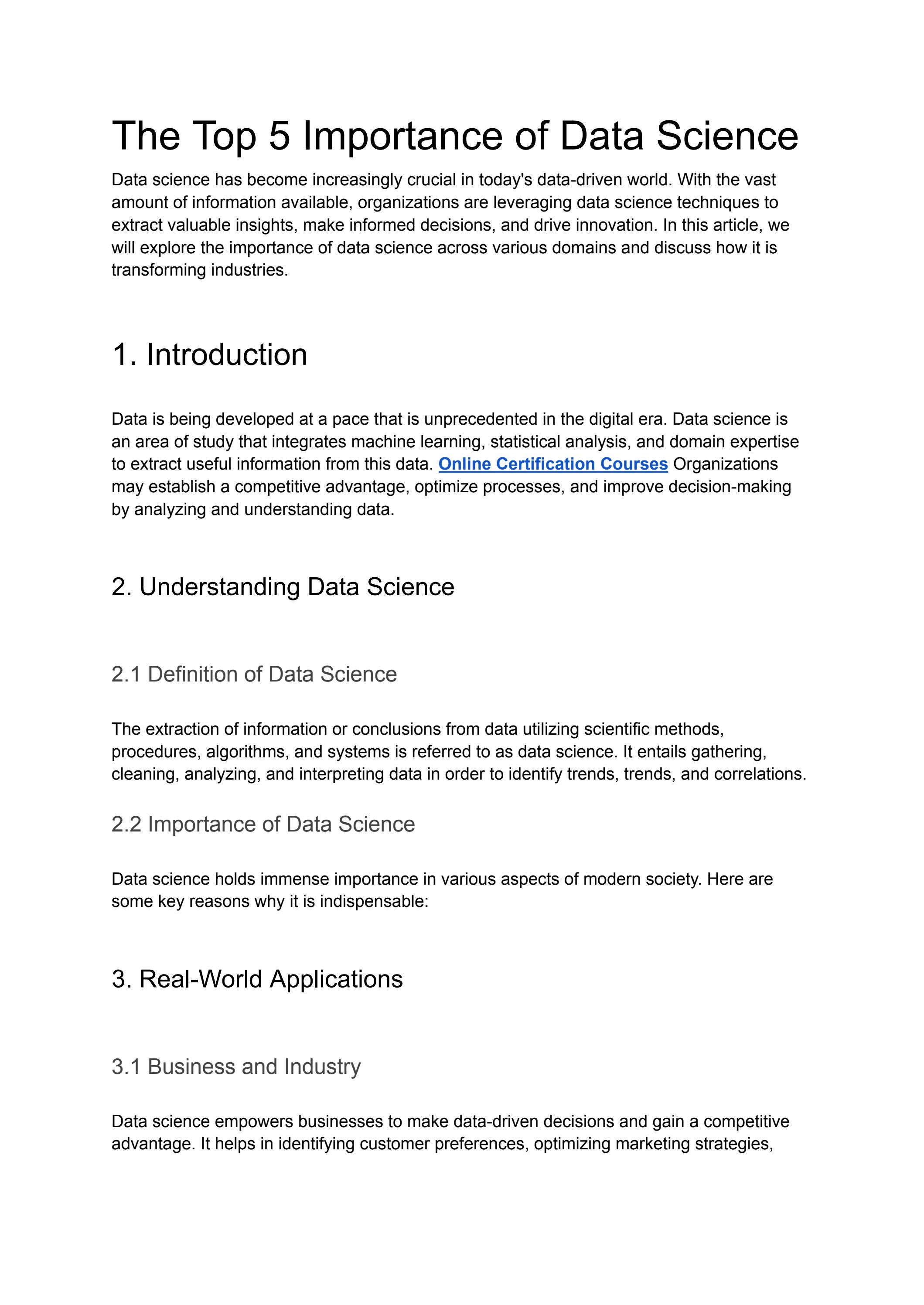 The Top 5 Importance of Data Science by Techno Dairy - Issuu