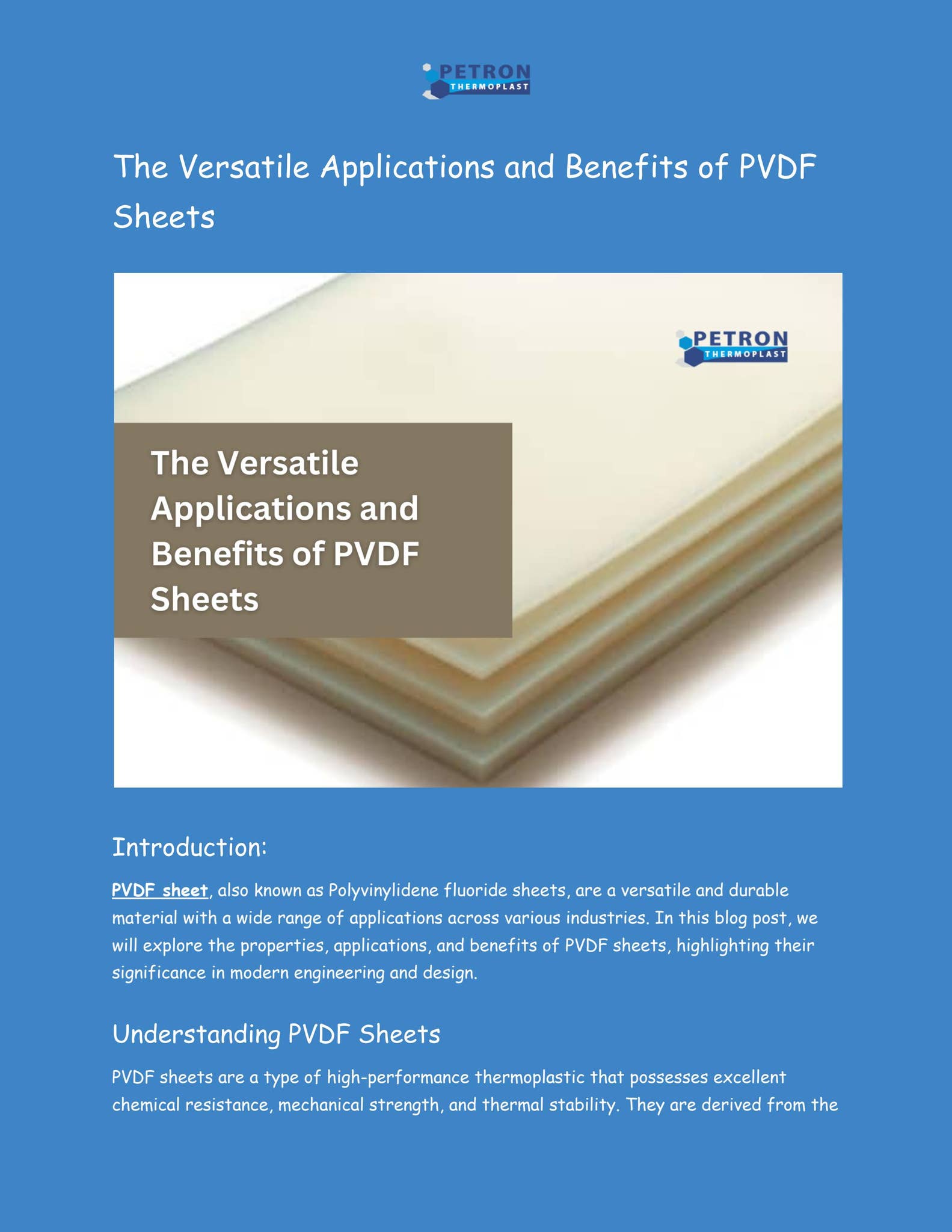 The Versatile Applications and Benefits of PVDF Sheets by ...